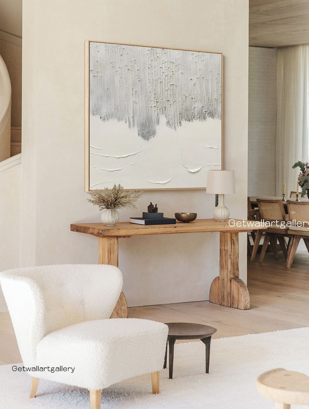 Modern Neutral Beige Wall Art Beige Abstract Wall Art Gray Textured ...