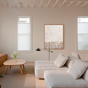 Large Beige Oil Painting Beige Contemporary Abstract Wall Art Beige and ...