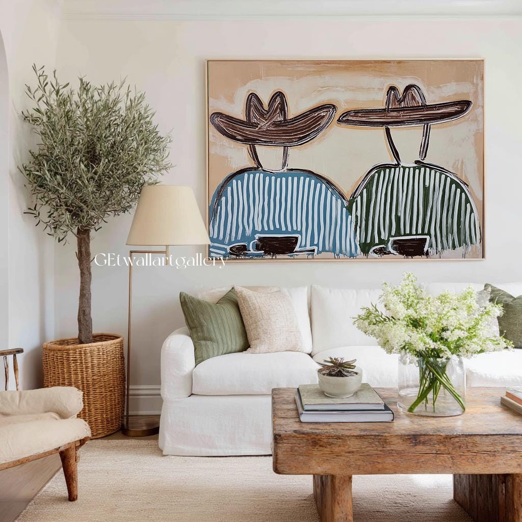 Abstract Faceless Man Oil Painting: Modern Retro Figure Art - Etsy