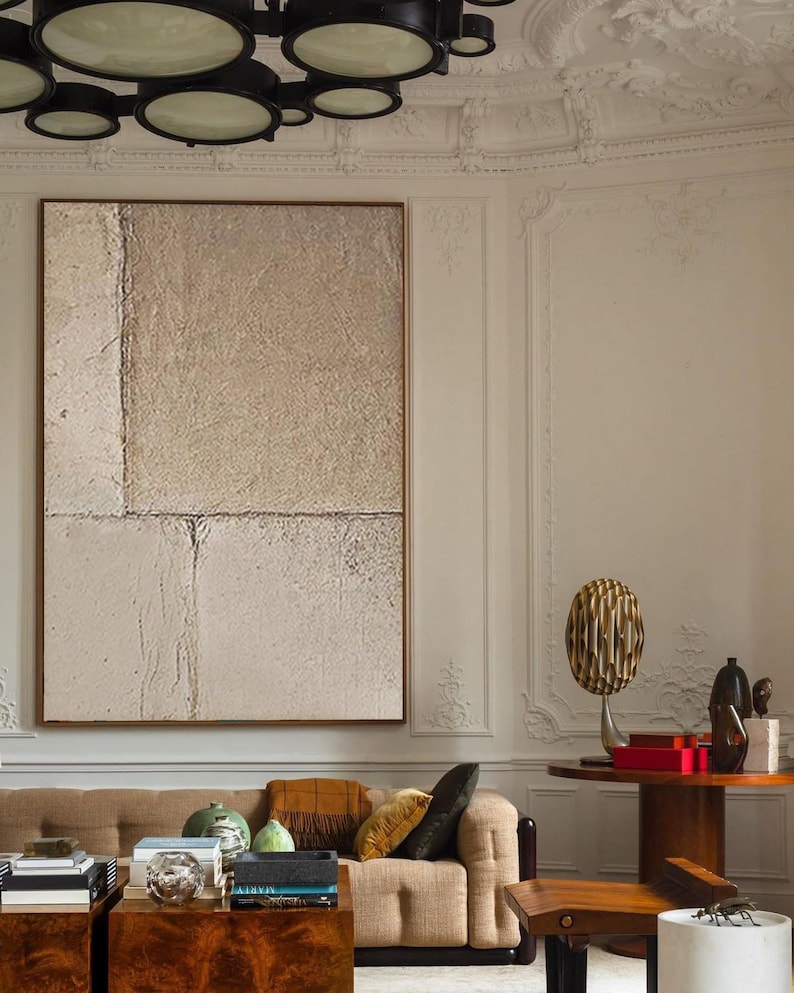 Earth Tone Waibi Sabi Wall Art Brown Textured Painting on Canvas Brown ...