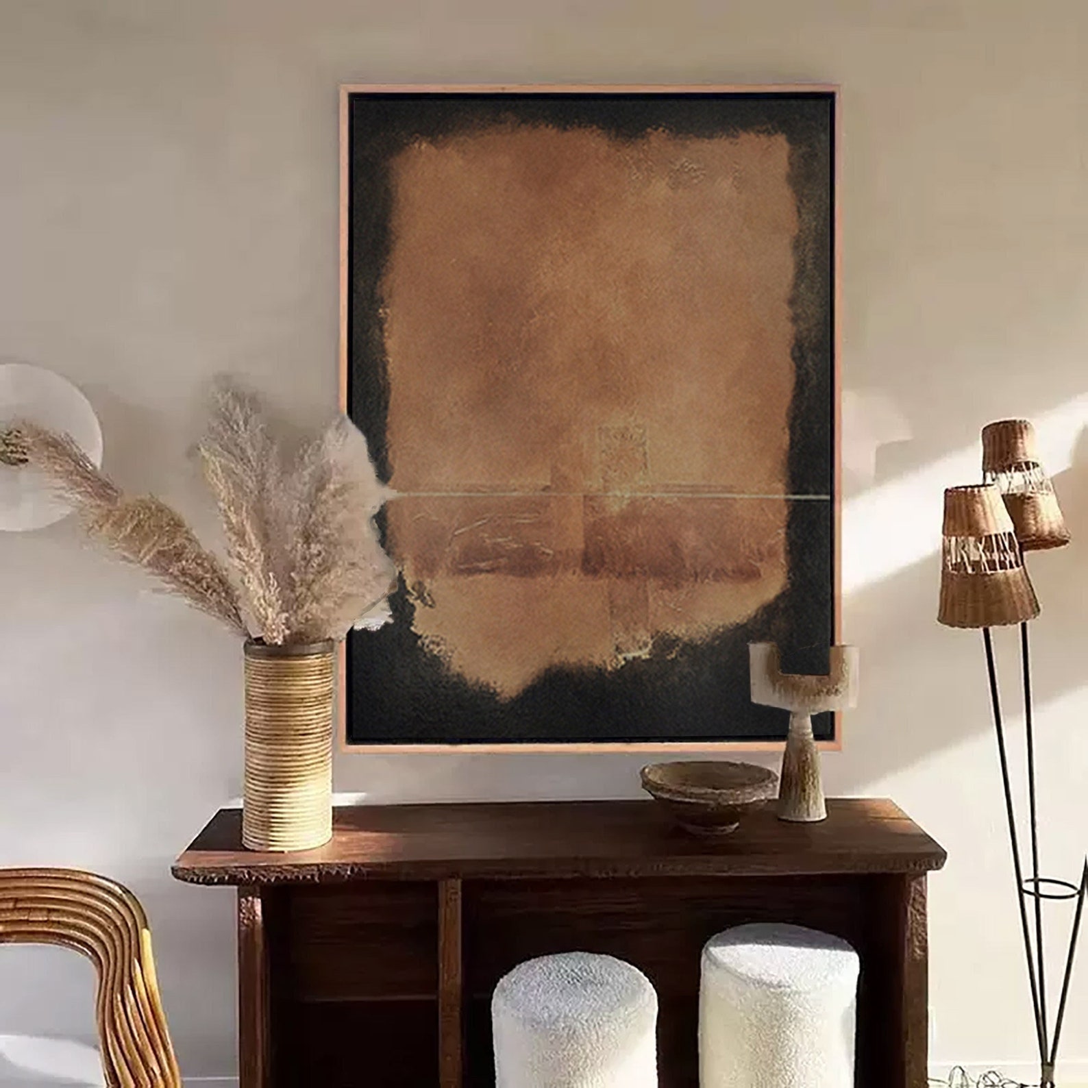 Brown Wall Art Black Wall Art Brown and Black Abstract Canvas - Etsy