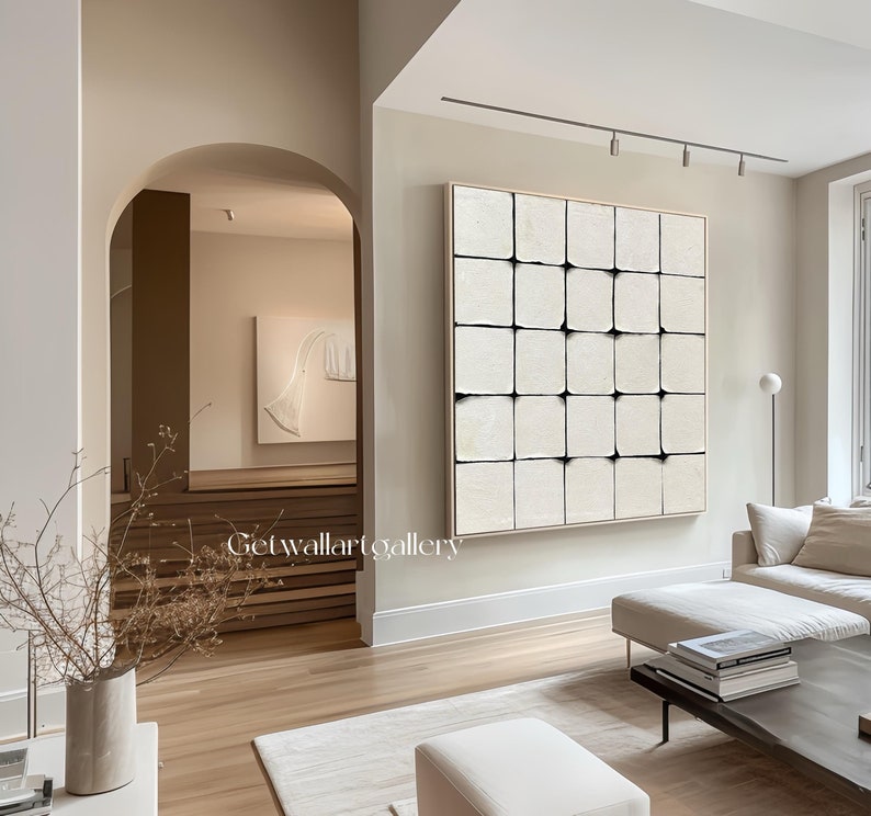 Pure Beige 3d Textured Wall Art Beige Textured Canvas Art Beige ...