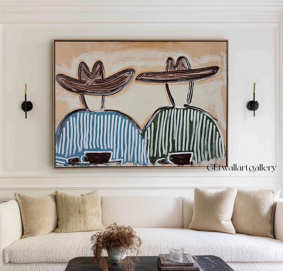 Abstract Faceless Man Oil Painting: Modern Retro Figure Art - Etsy