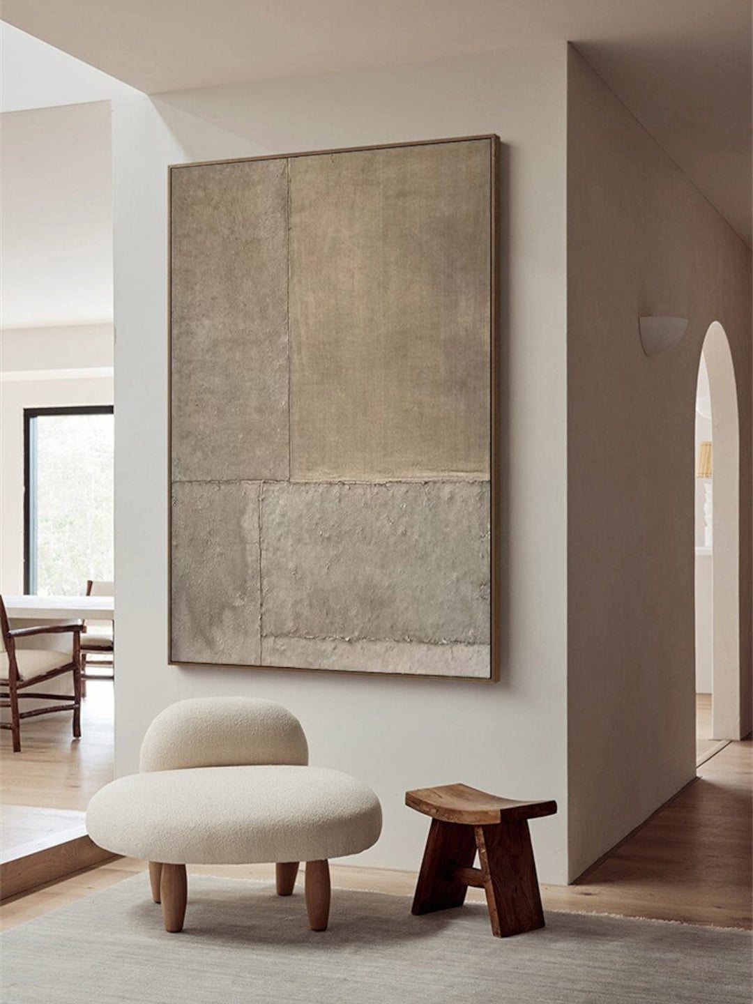 Brown Textured Painting on Canvas, Earth Tone Minimalist Wall Art - Etsy