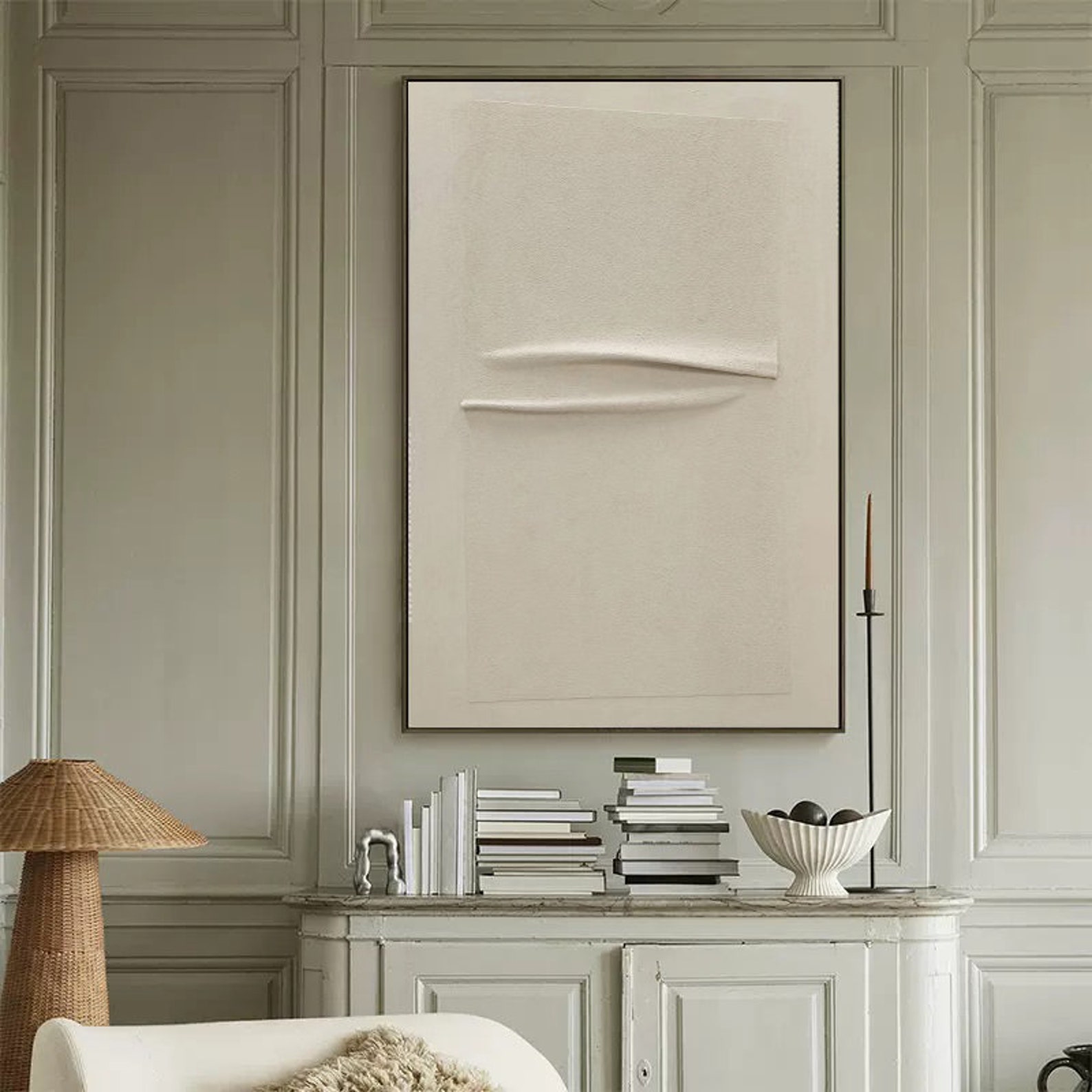 3D Beige Plaster Textured Art Beige Japandi Art Beige Wabi-sabi Wall ...