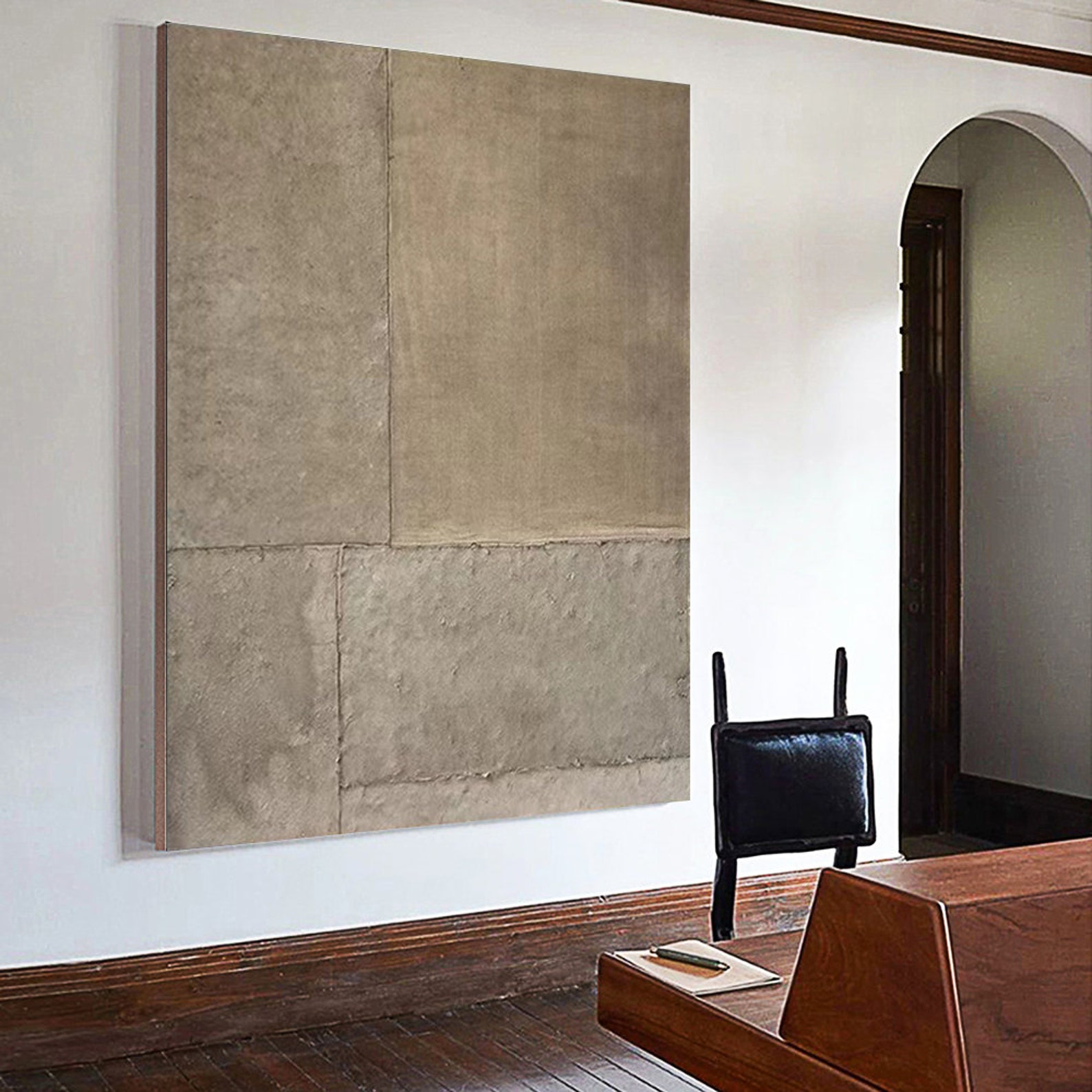 Brown Textured Painting on Canvas, Earth Tone Minimalist Wall Art - Etsy