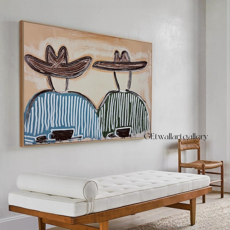 Abstract Faceless Man Oil Painting: Modern Retro Figure Art - Etsy