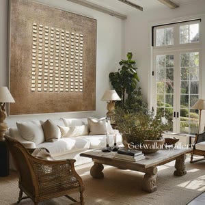 Brown 3d Textured Painting on Canvas Brown Wabi-sabi Art Oversized Brown Minimalist Wall Art ...