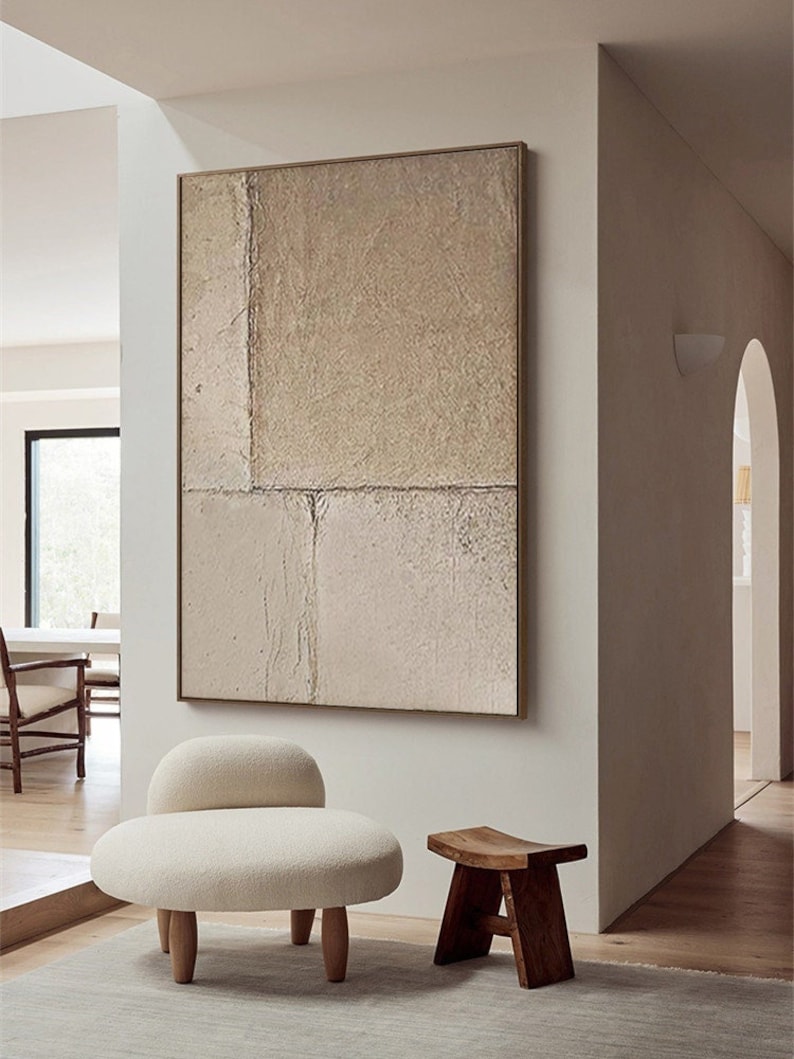 Earth Tone Waibi Sabi Wall Art Brown Textured Painting on Canvas Brown ...
