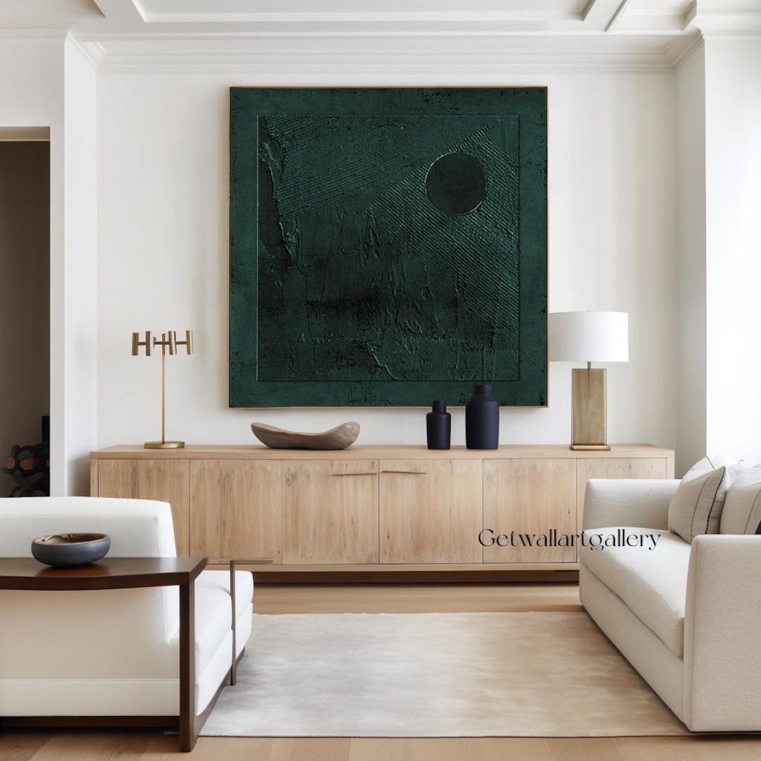 Green Abstract 3d Texture Oil Painting on Canvas Oversize Modern Green ...