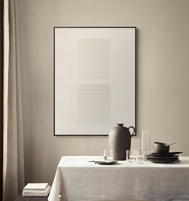 3D Texutred Light Beige Wall Art Pure Beige Textured Canvas Art Light ...