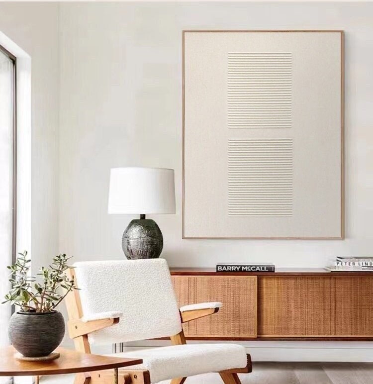 3D Texutred Light Beige Wall Art Pure Beige Textured Canvas Art Light ...