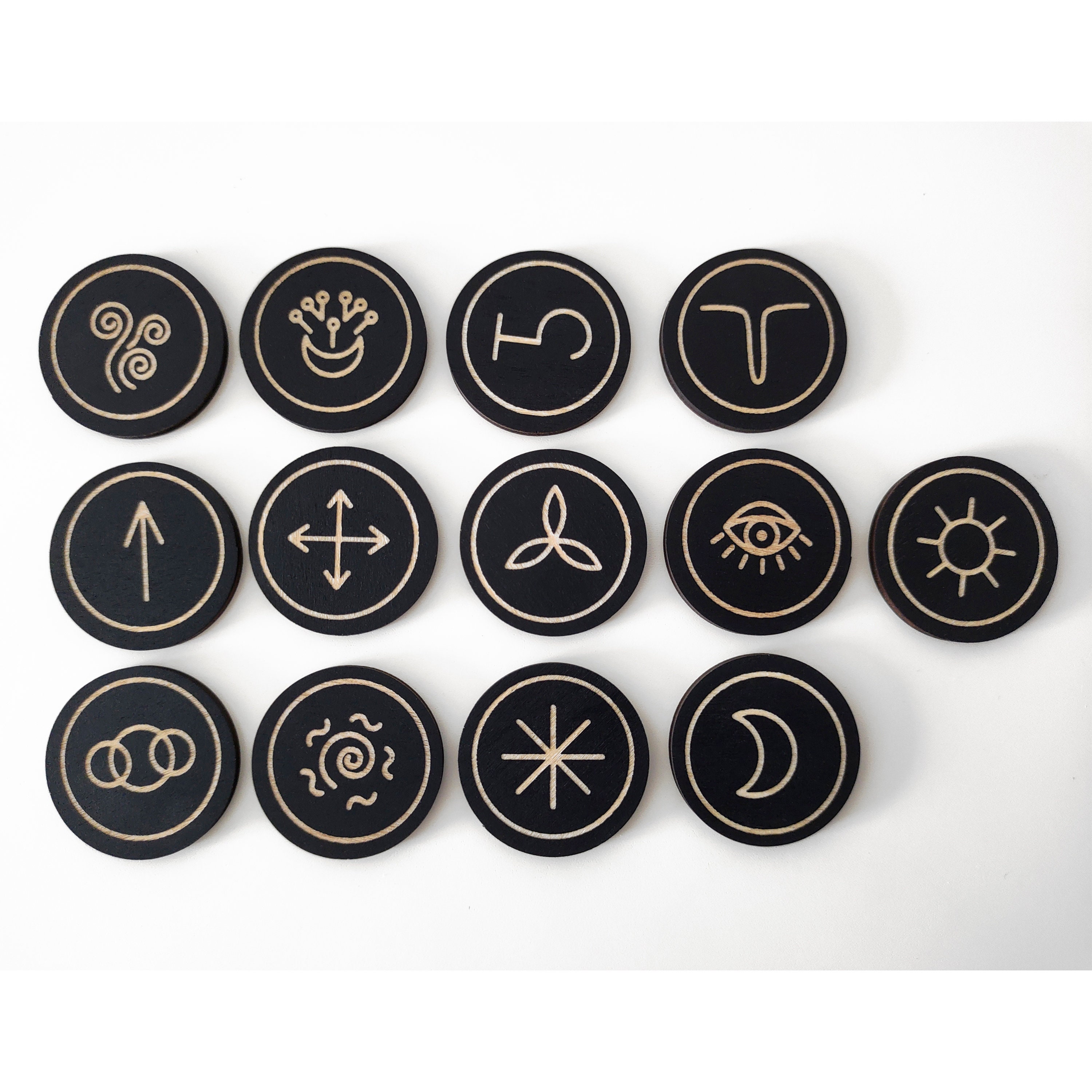 13 Witch Runes, Triple Moon Rune Set, Wicca Witchcraft, Witchy Gift - Etsy