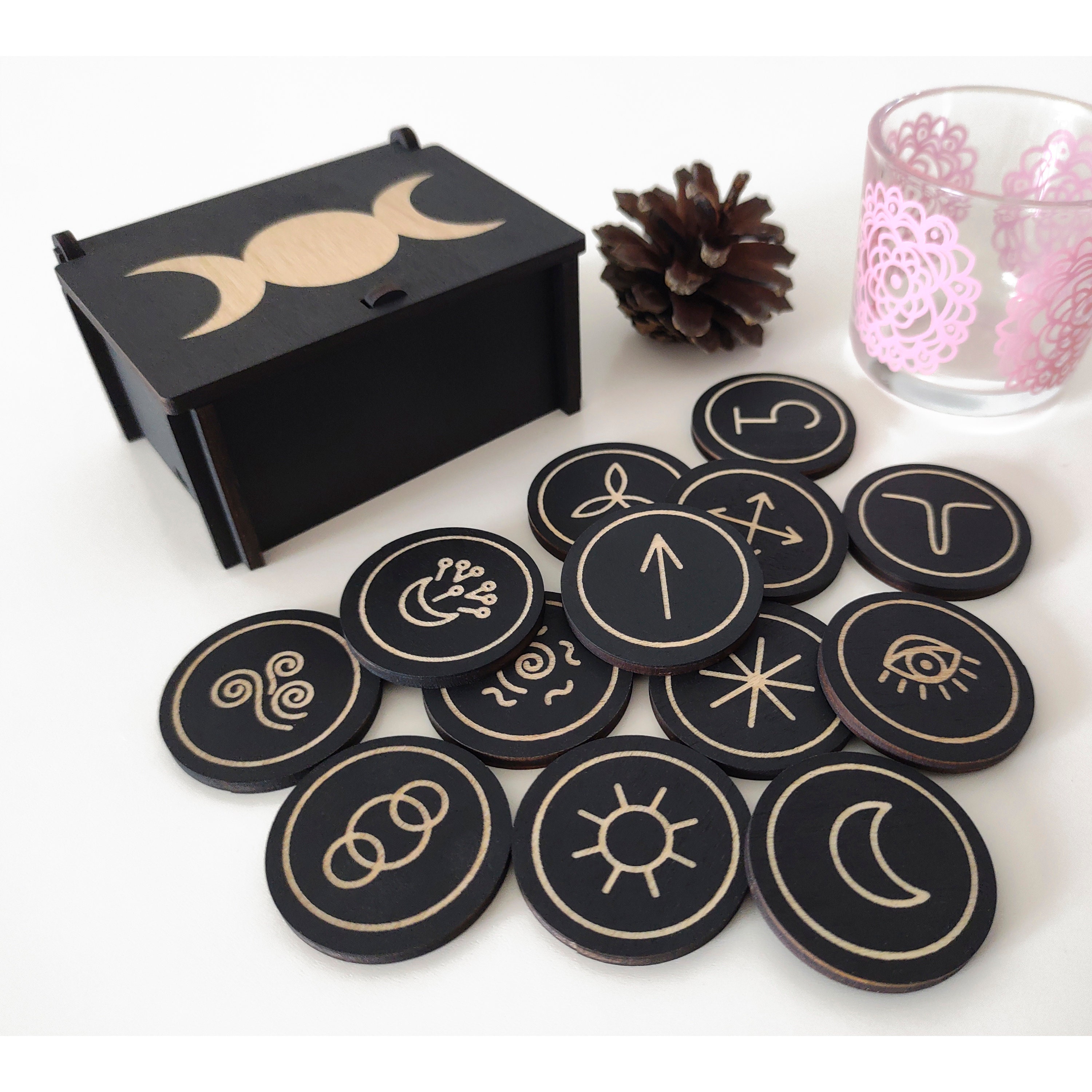 13 Witch Runes, Triple Moon Rune Set, Wicca Witchcraft, Witchy Gift - Etsy