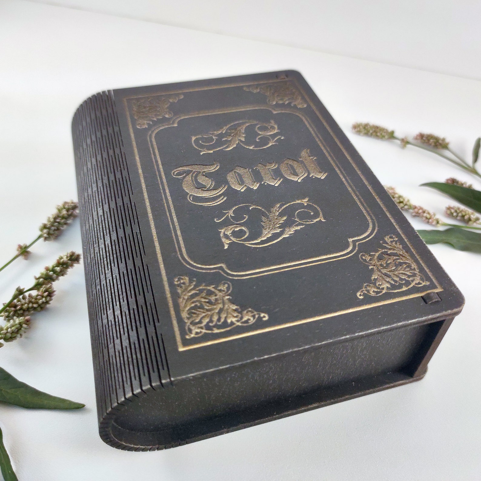 Laser Engraved Tarot Card Box Vintage Birch Plywood Deck Storage - Etsy