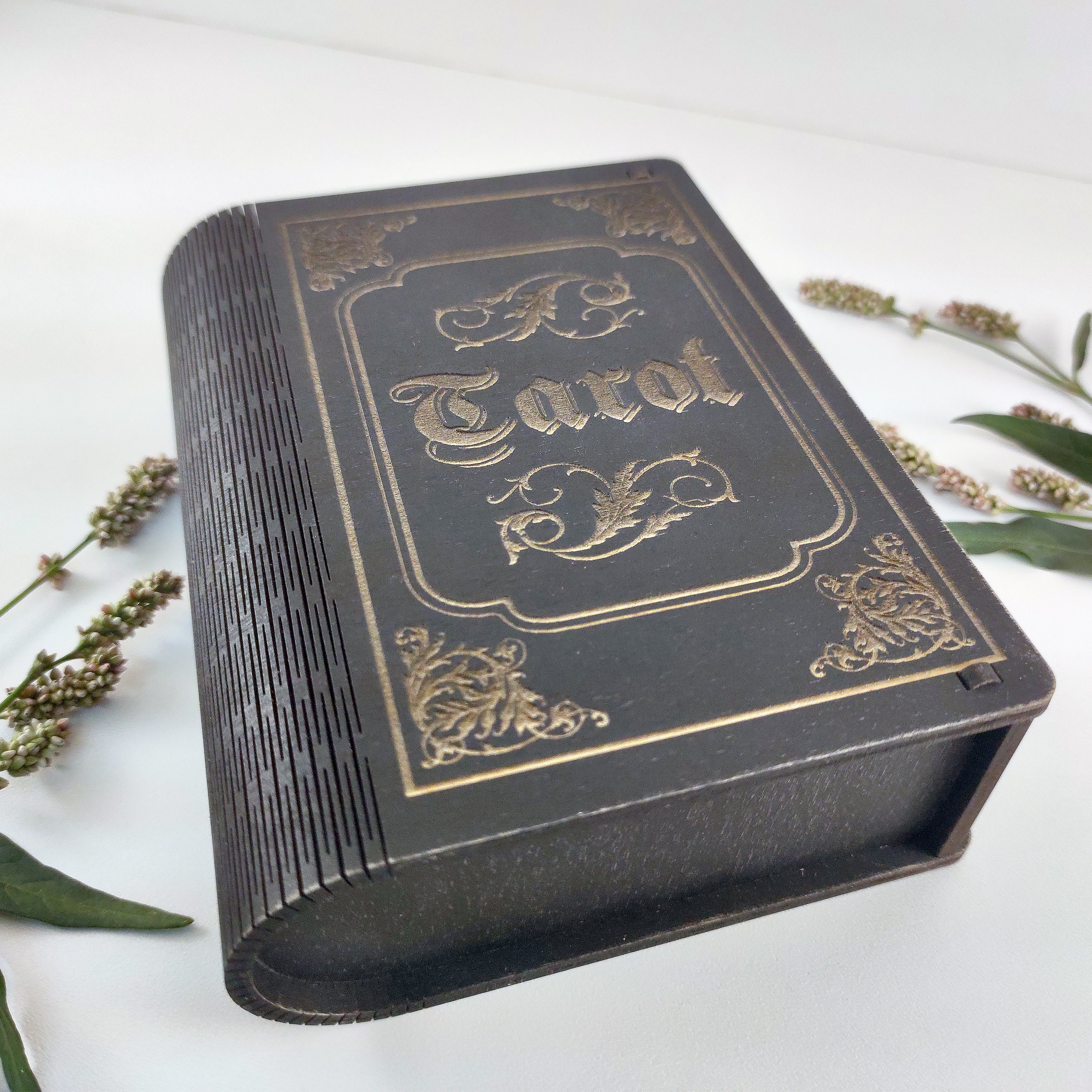 Laser Engraved Tarot Card Box Vintage Birch Plywood Deck Storage - Etsy