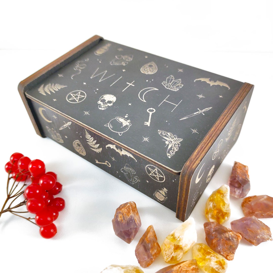 Gothic Altar Box, Ritual Tools Storage, Tarot Cards Stash Box, Magic ...