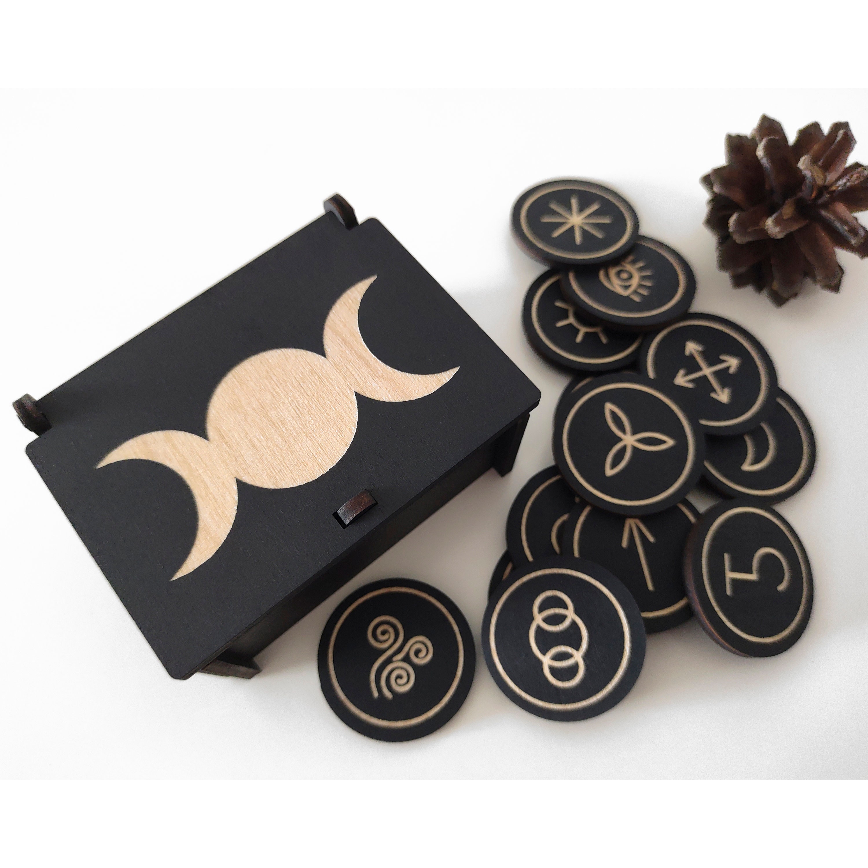 13 Witch Runes, Triple Moon Rune Set, Wicca Witchcraft, Witchy Gift - Etsy