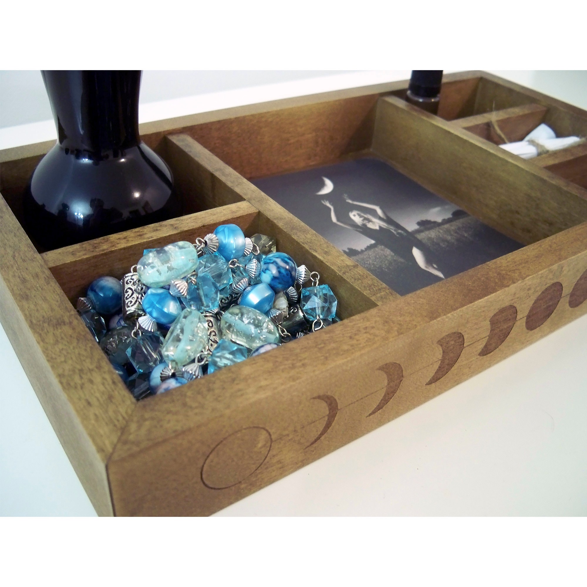 Wood Altar Box, Tarot Deck Box, Altar Table, Moon Phases, Crystal ...