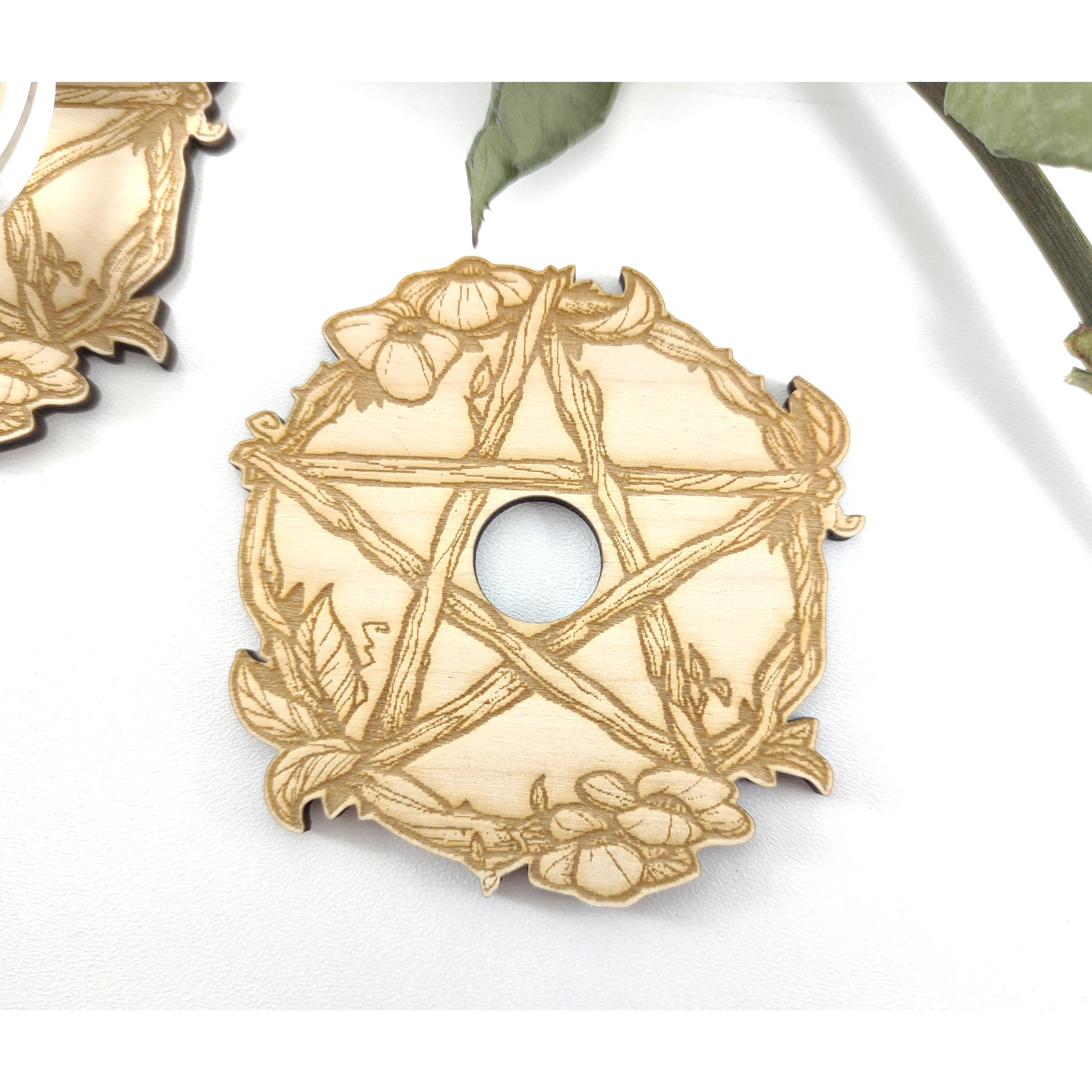 Pentacle Wood Stand Wicca Crystal Sphere Holder - Etsy