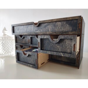 Crystal and Jewelry Organizer, 7 Drawer Box, Oracle Decks Storage Box ...