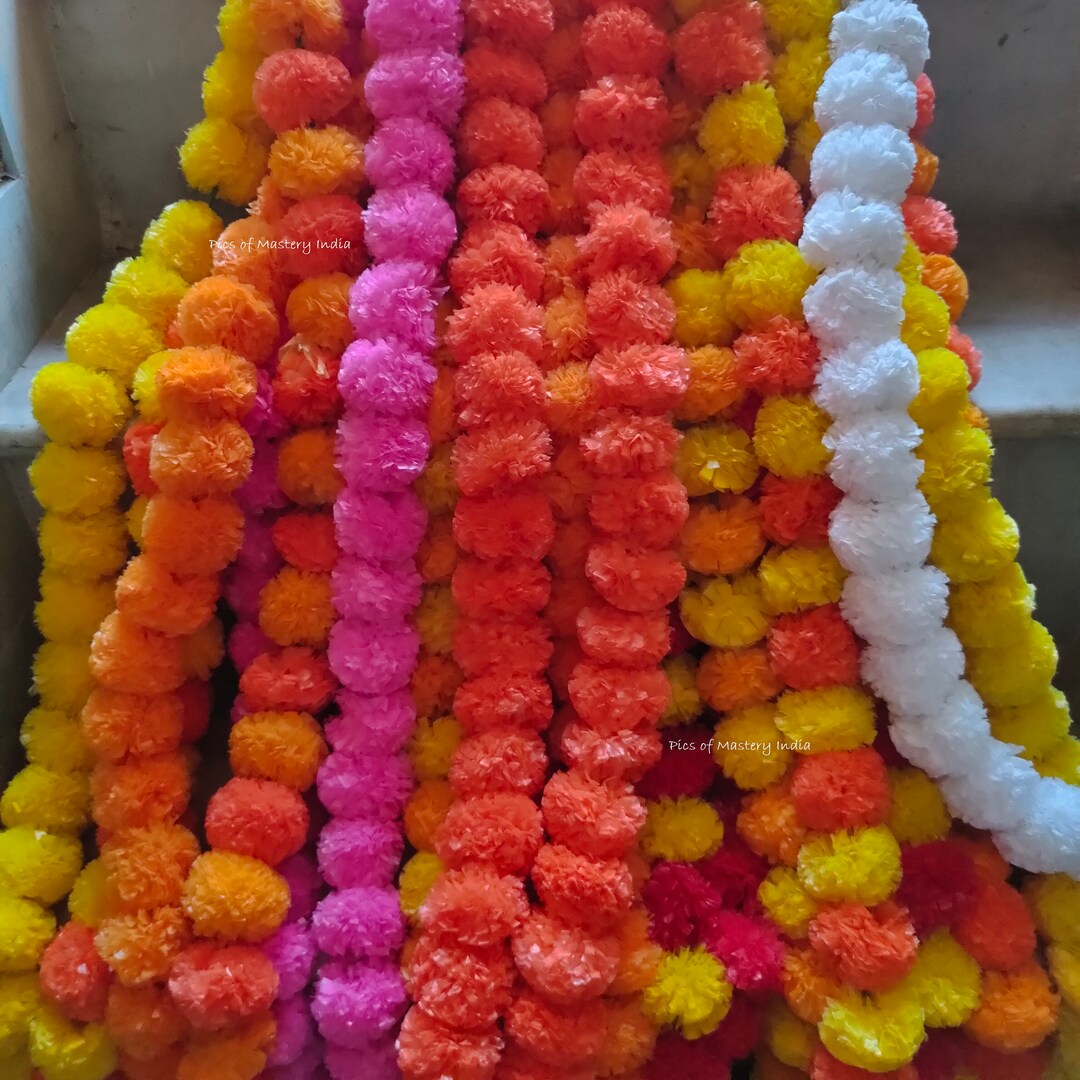 Indian Wedding Decor Marigold Garlands Well Decor Flowers Home Party ...