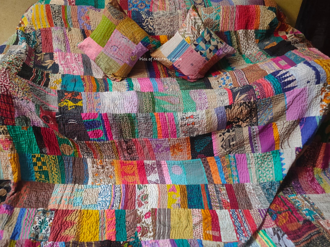 Bohemian Patchwork Custom Size Couch Cover, Large Sofa Throw Blanket ...