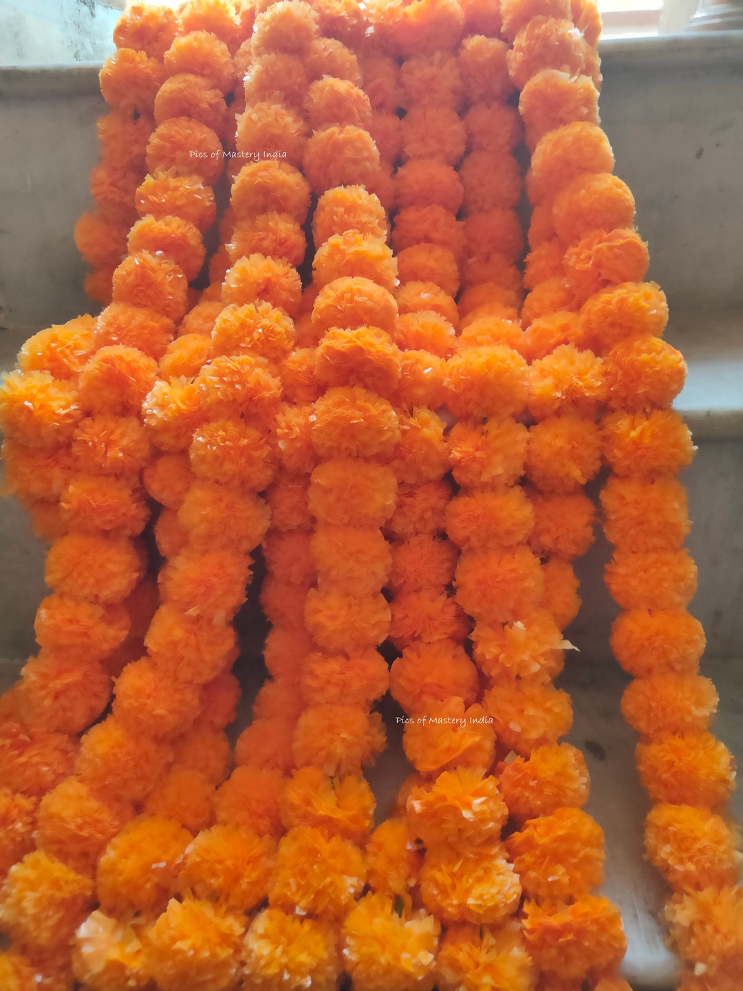 SALE ON Indian Artificial Decorative Marigold Flower Garland Strings ...