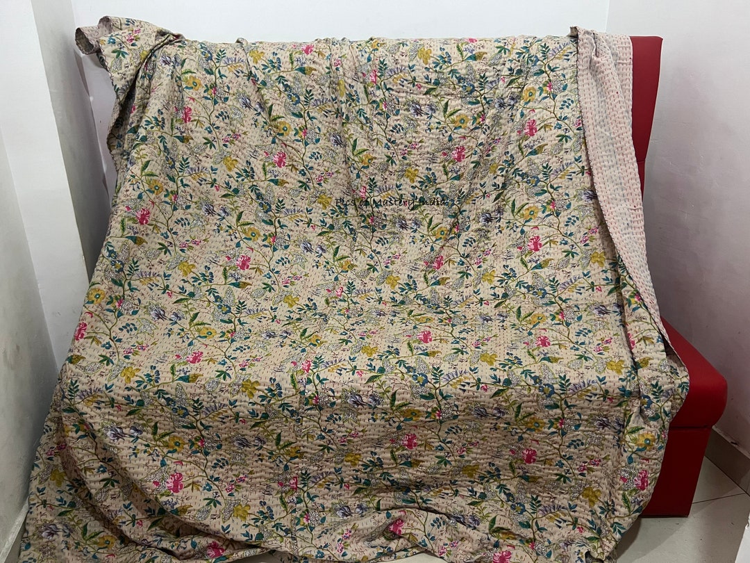 Beautiful, Unique Indian Kantha Quilts - Etsy