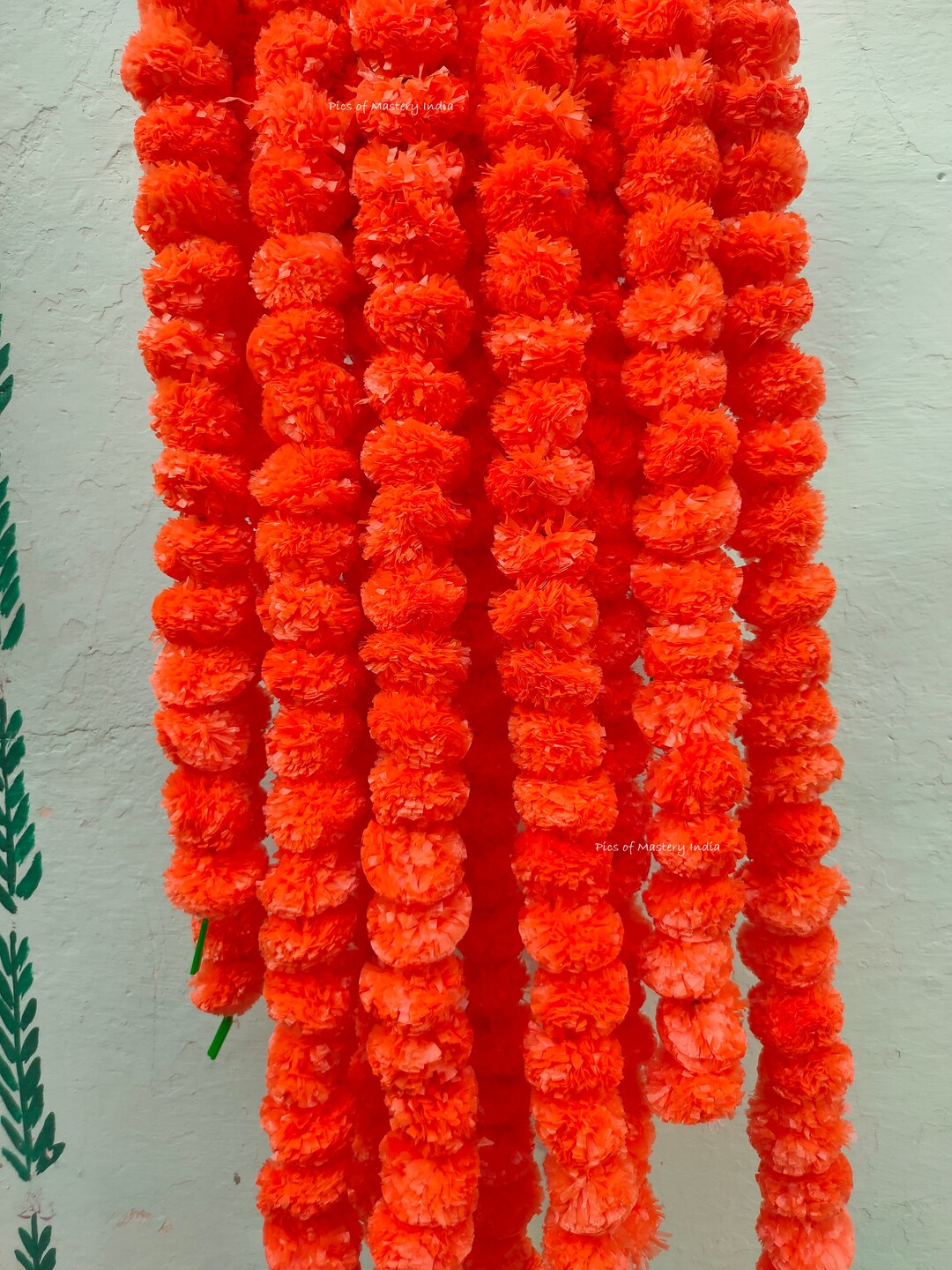 Pack of Indian Artificial Decorative Deewali Marigold Flower Garland ...
