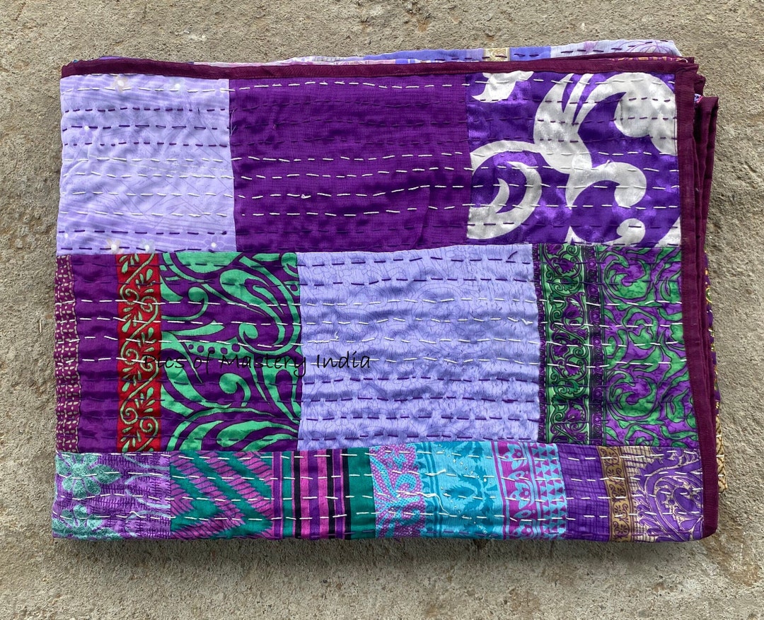 Bohemian Patchwork Quilt Kantha Quilt Handmade Vintage Quilts Boho ...