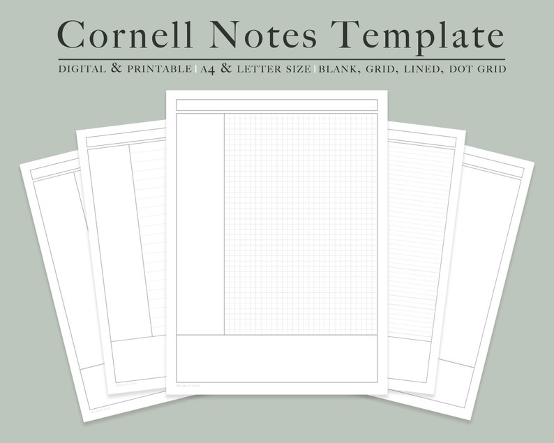 Printable Cornell Notes Template Goodnotes, Digital Note Taking ...