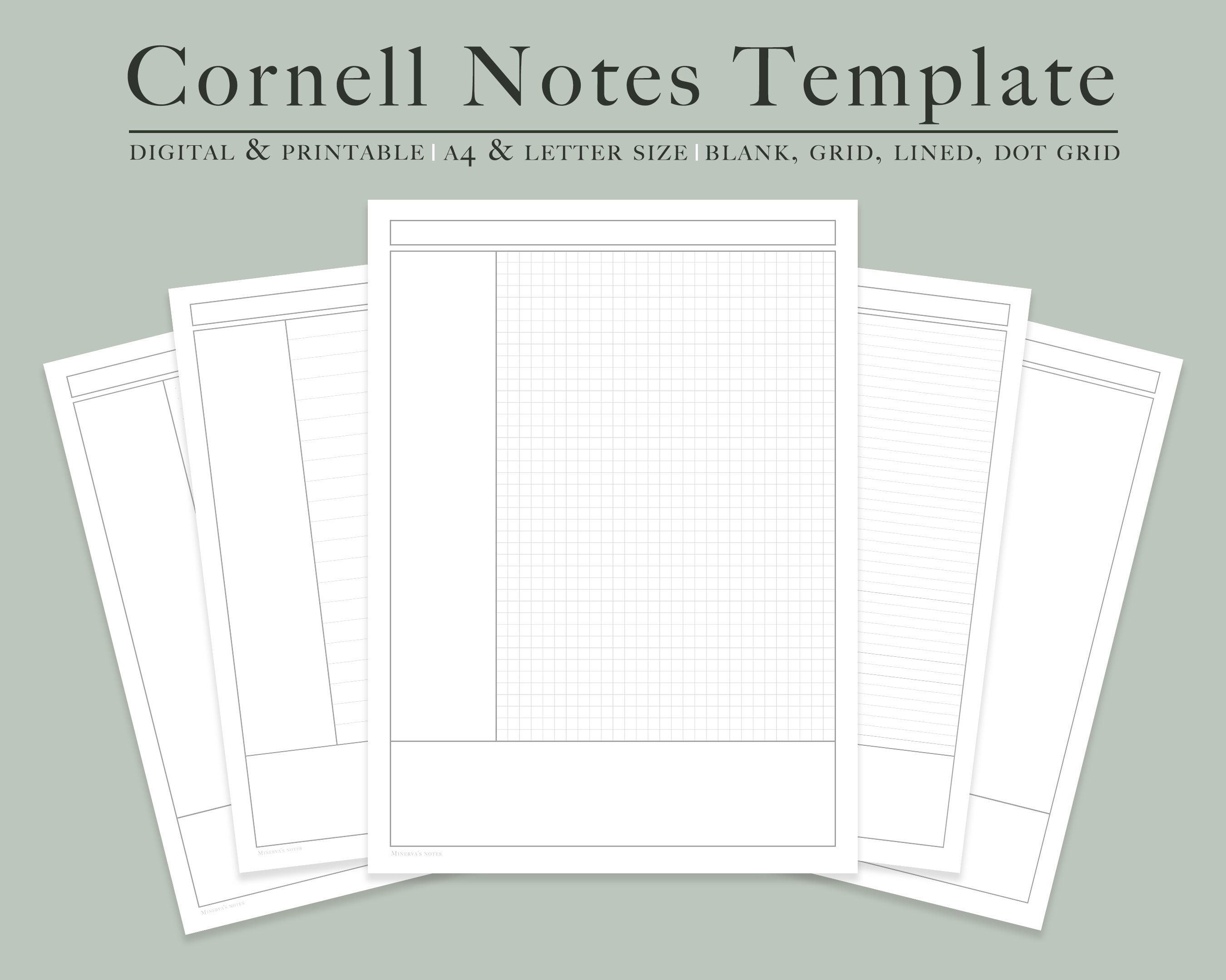 Printable Cornell Notes Template Goodnotes, Digital Note Taking ...
