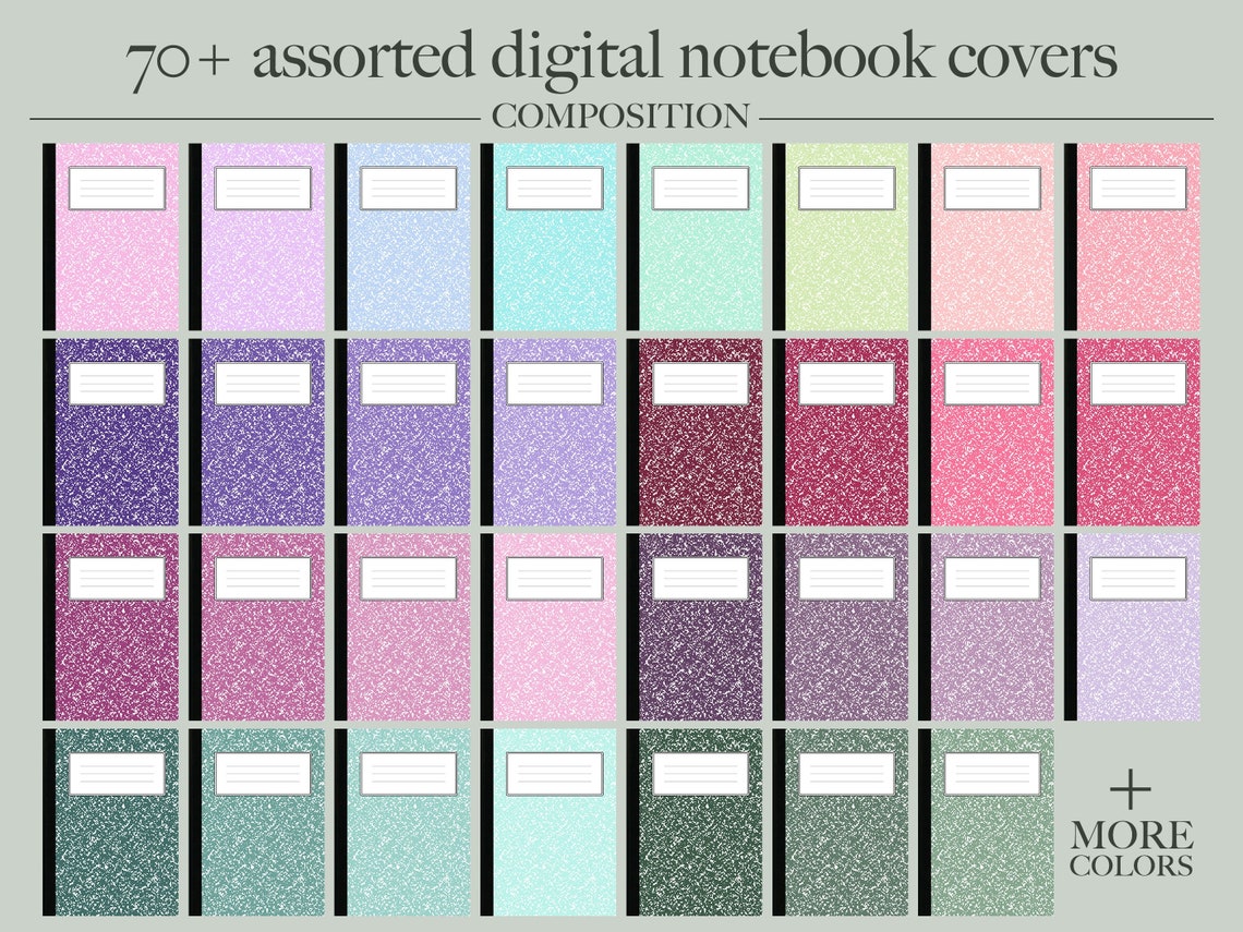 Digital Composition Notebook Covers for Goodnotes, Digital Notebook ...