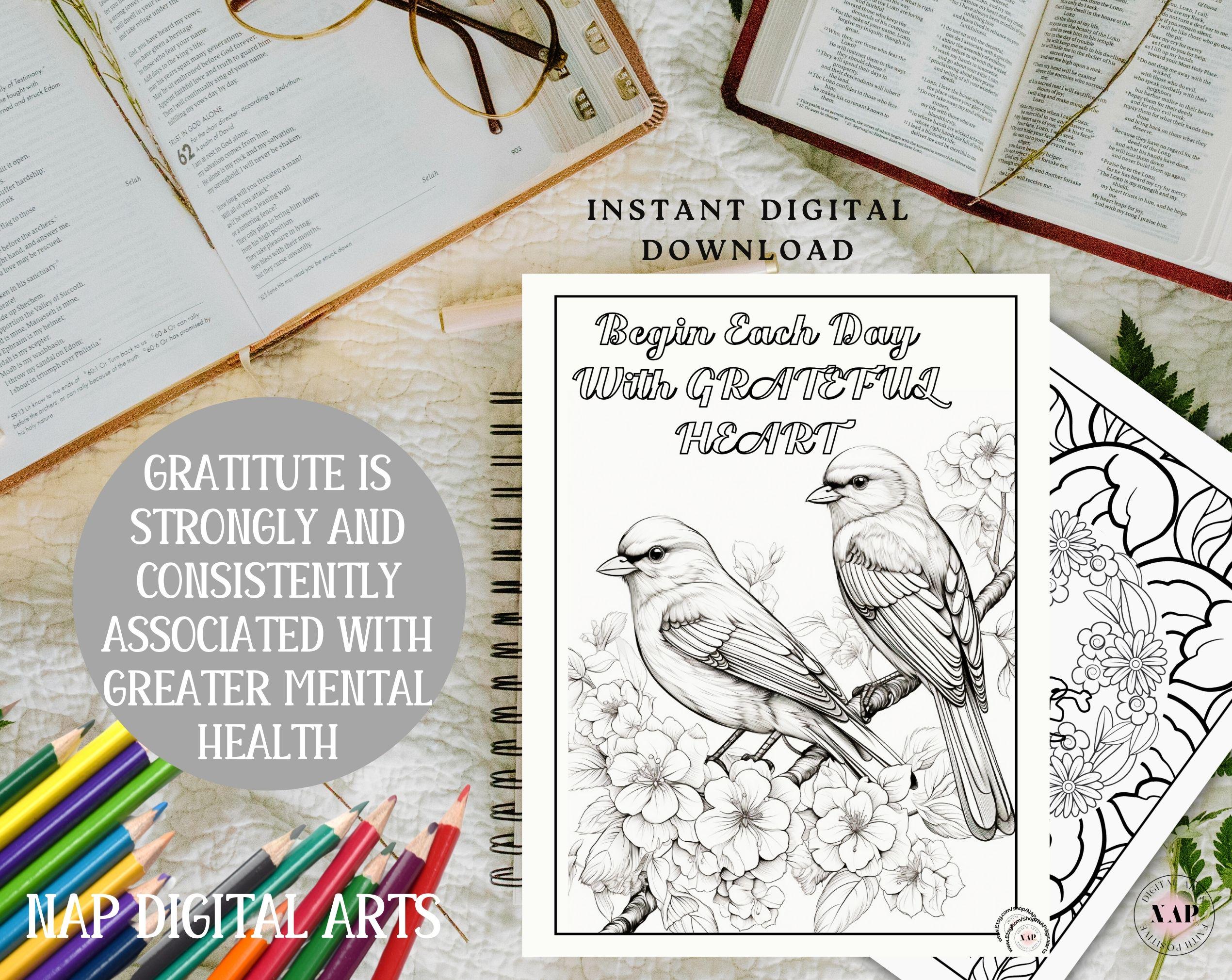 Grateful Heart Coloring Activity, Gratitude Coloring Pages, Adults ...