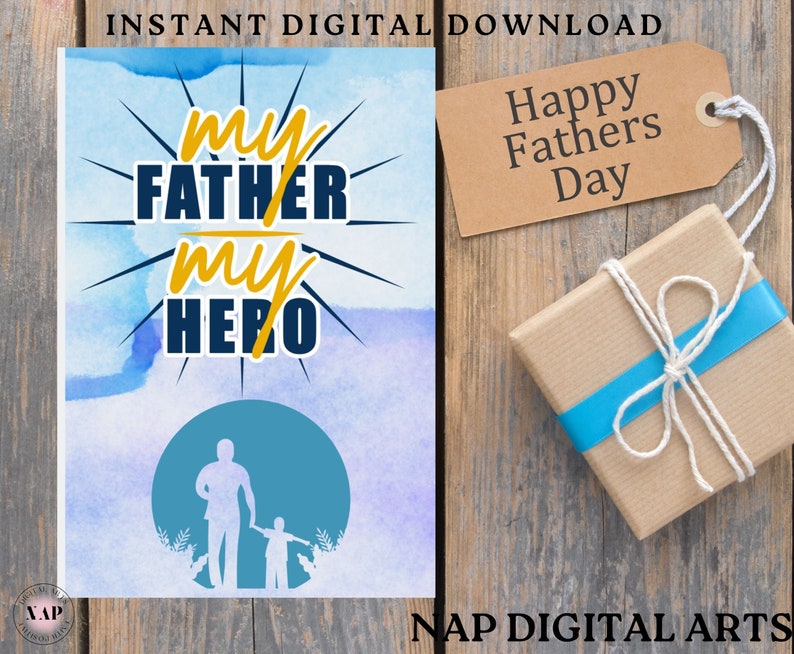 Father's Day Printable Card, Happy Father's Day, Dad Greeting Card ...