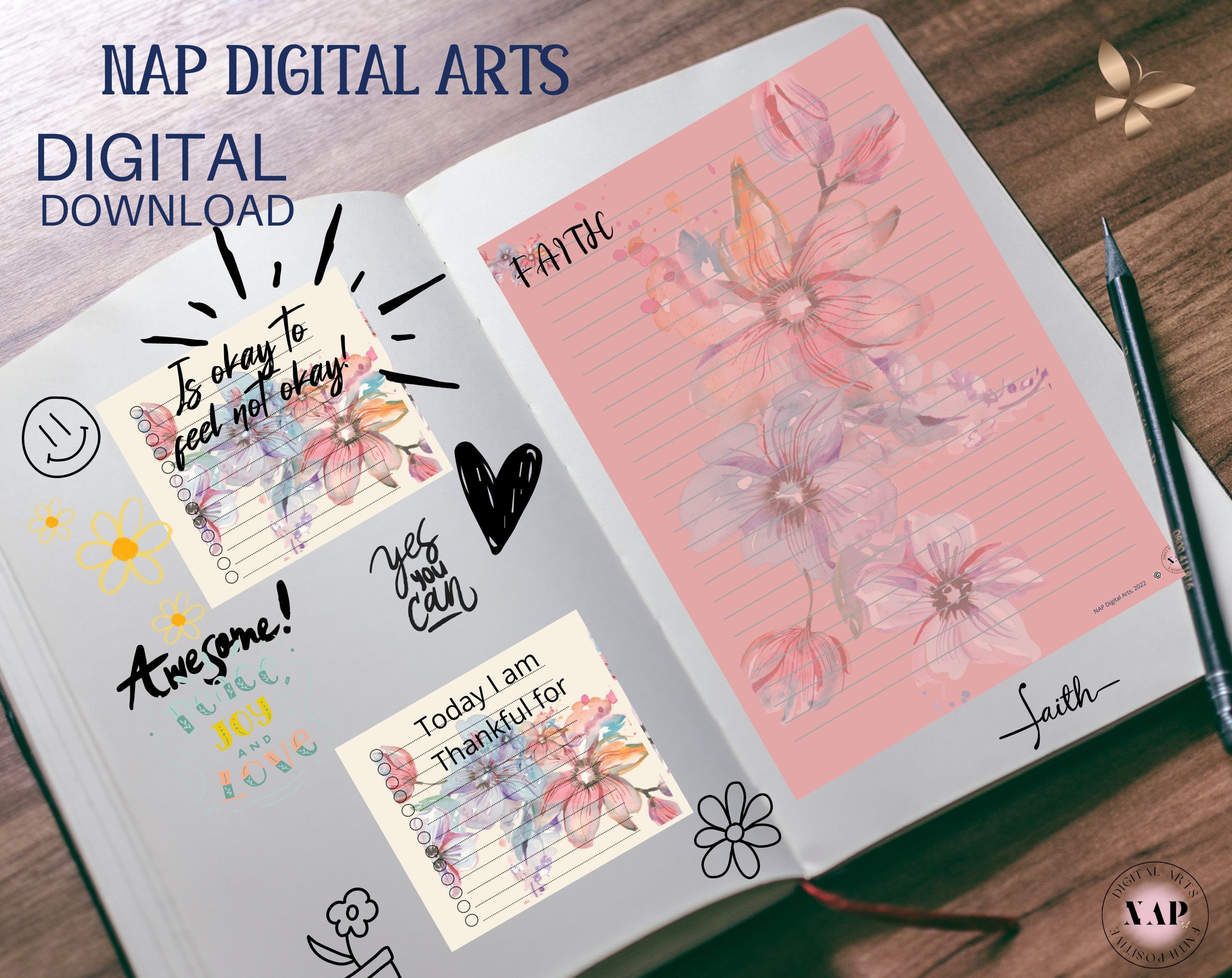 Digital Faith Printable, Lined Note Paper, Prayer Journal Printable ...