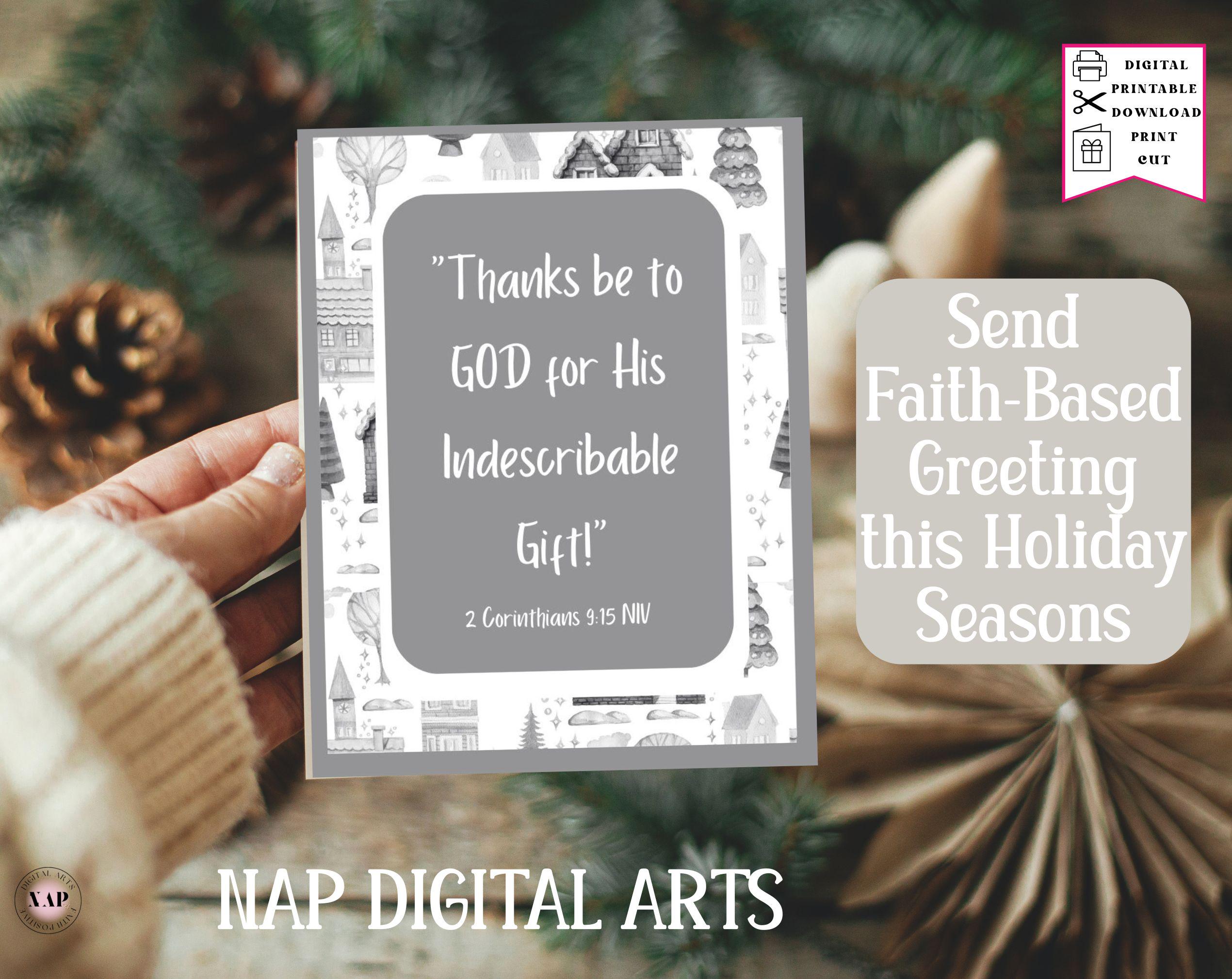 Scripture Verse Printable Card, Faith Greeting Card Set 6 ...