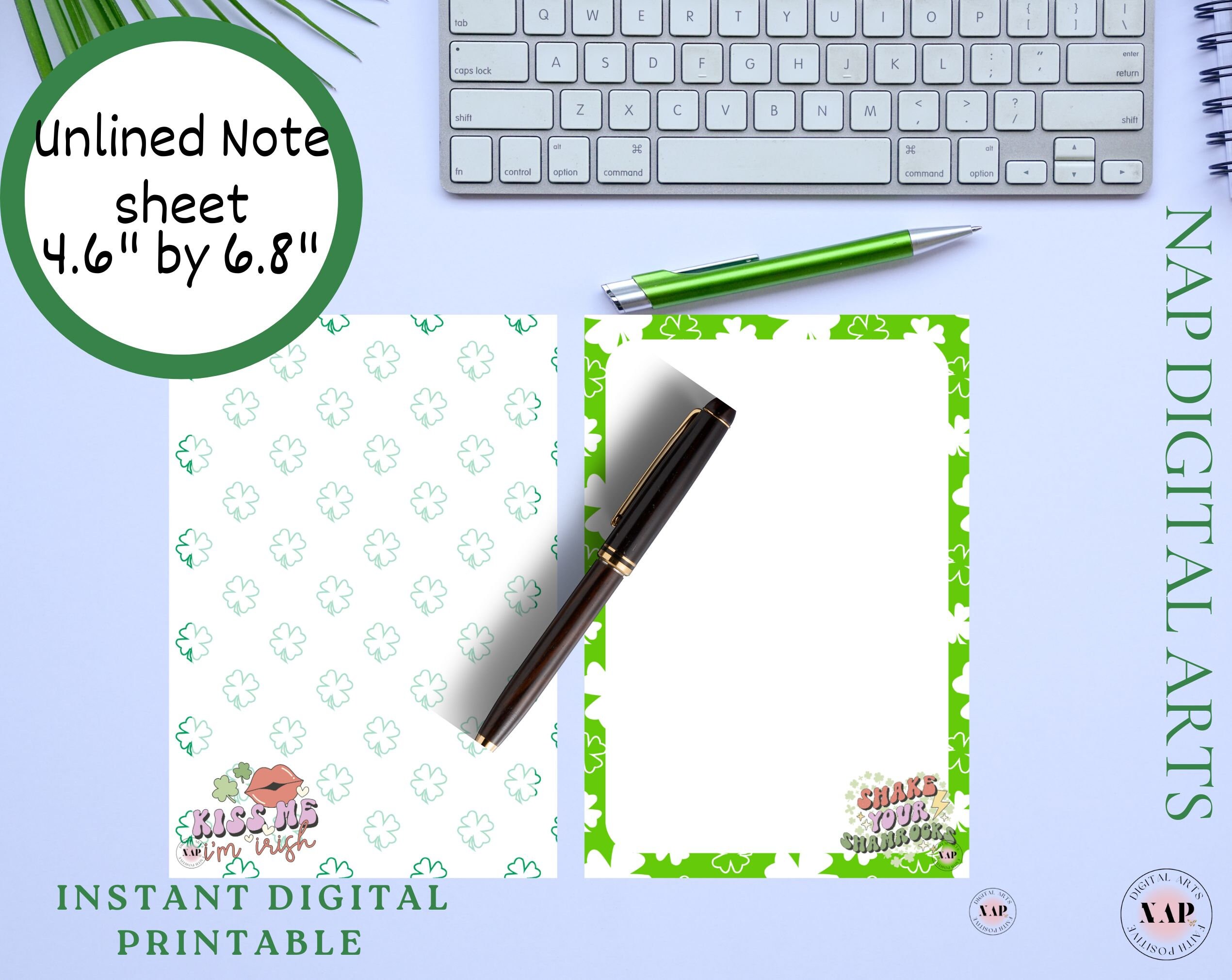 St Patrick Paper, Planner Printable Bundle, Green Printable Planner ...