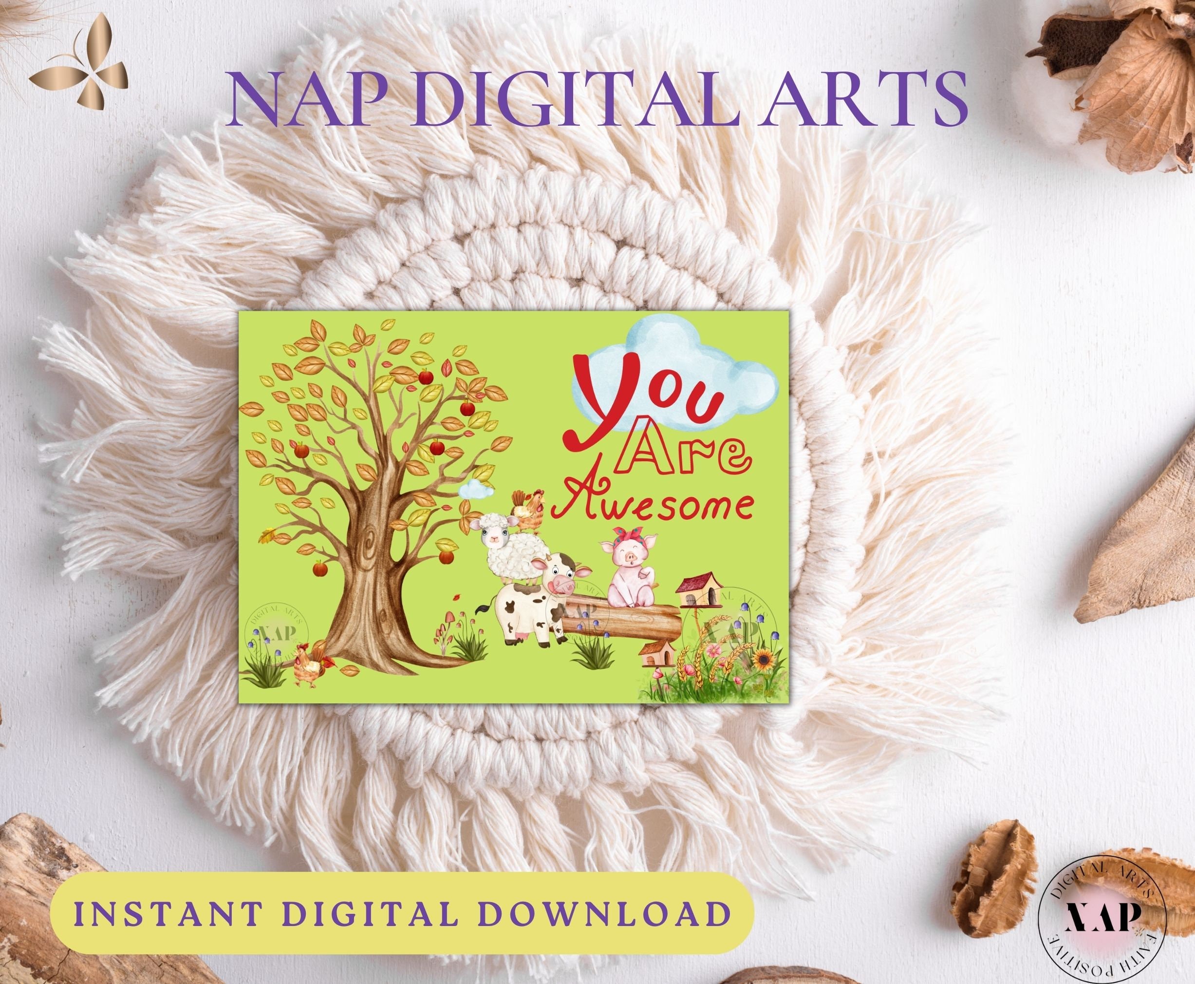 Cute Friendship Card Cute Friend Card Farm Animals Card - Etsy