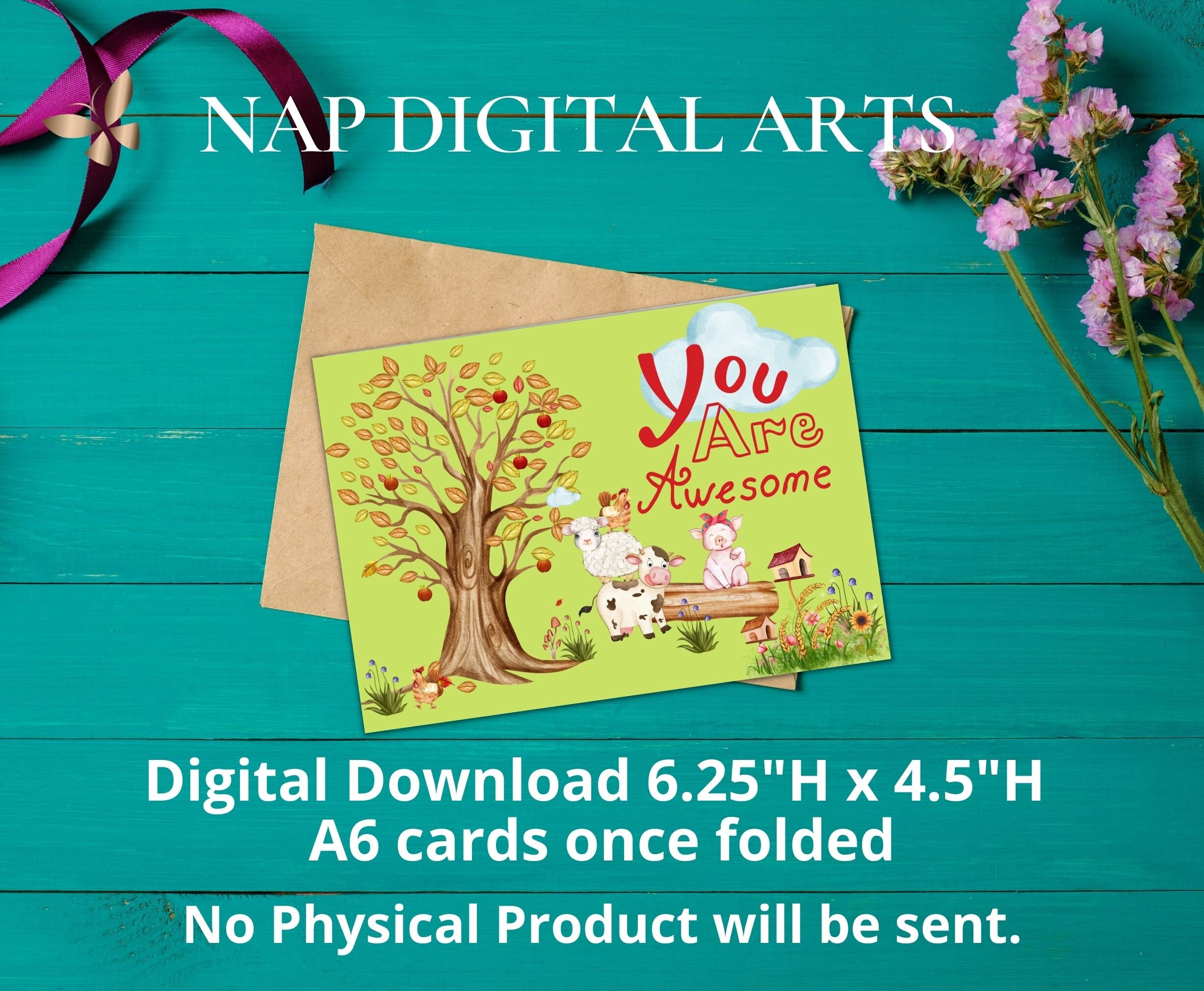 Cute Friendship Card Cute Friend Card Farm Animals Card - Etsy