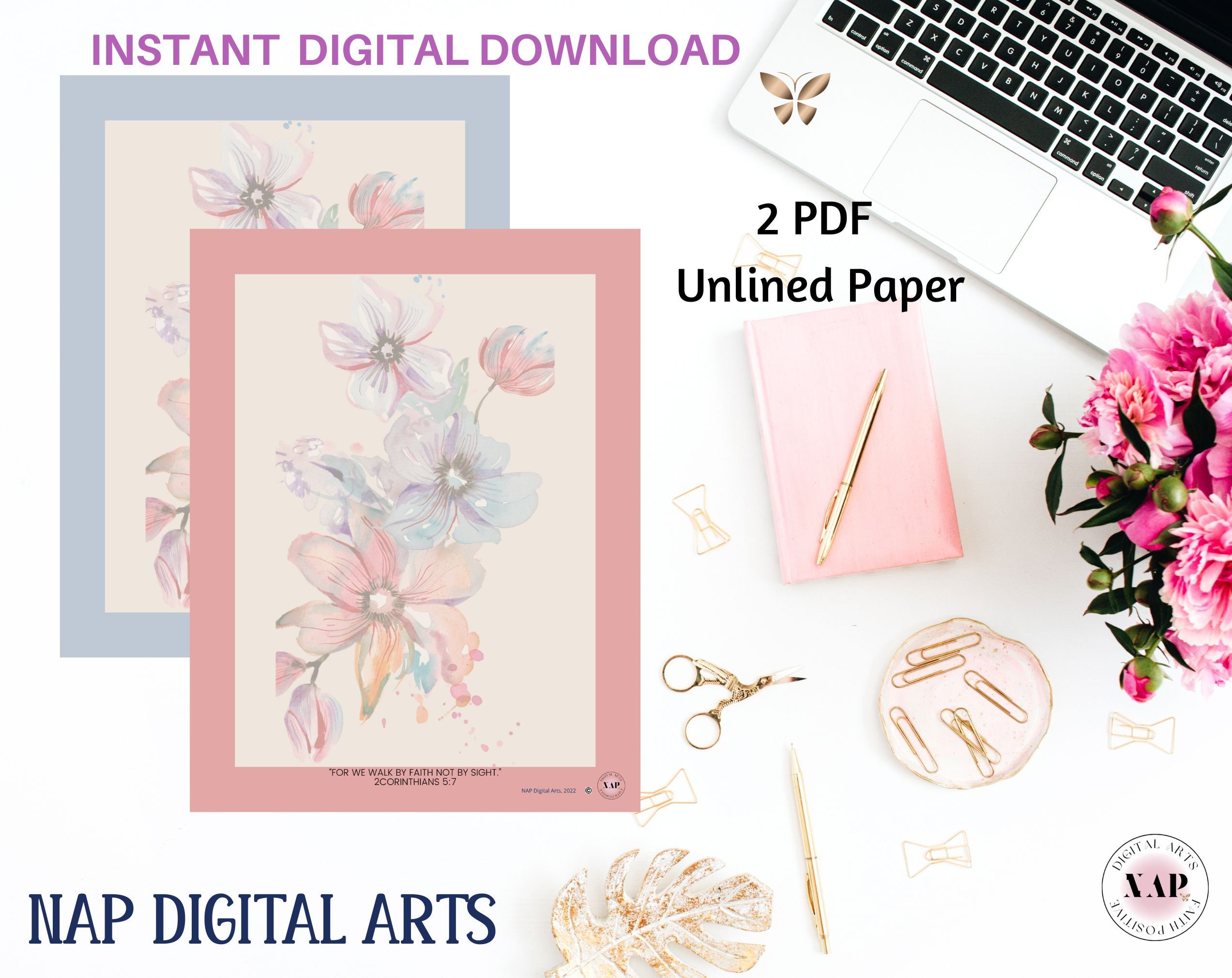 Digital Faith Printable, Lined Note Paper, Prayer Journal Printable ...