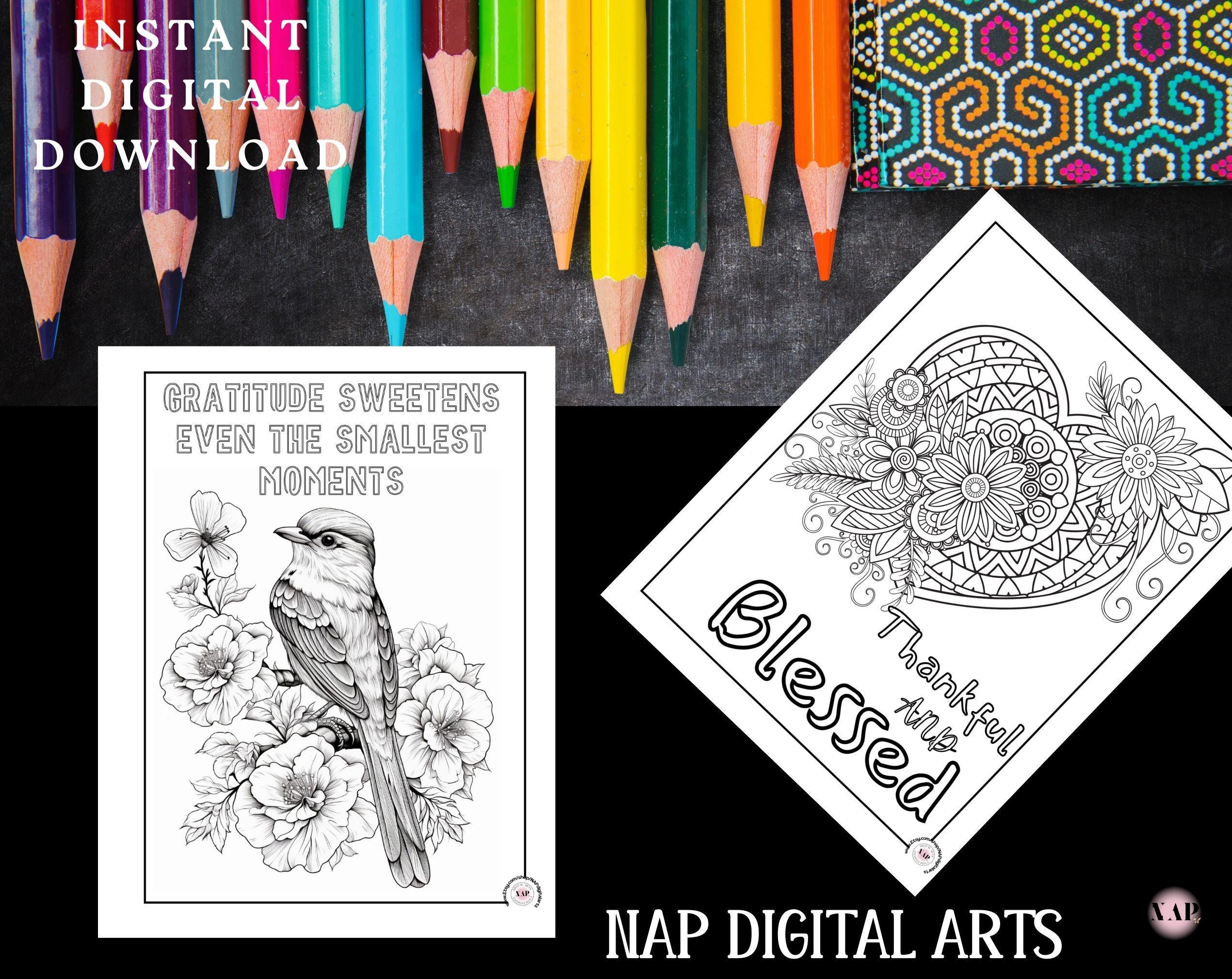 Grateful Heart Coloring Activity, Gratitude Coloring Pages, Adults ...