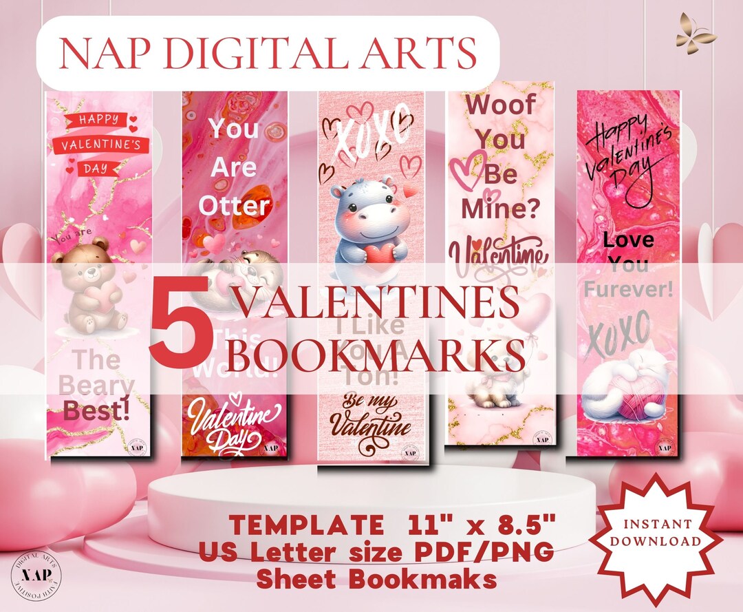 Cute Valentines 5, Valentine Bookmarks, Valentine Gift Classroom, Cute ...