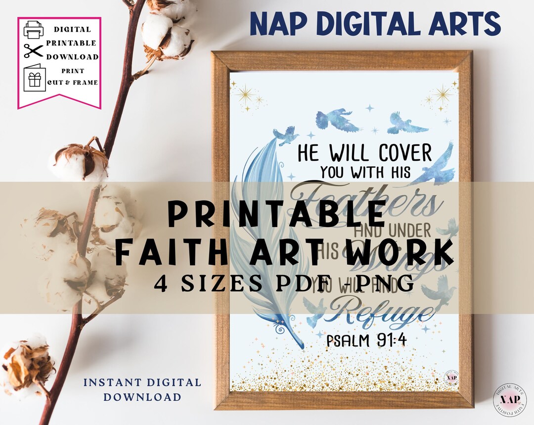 Faith Artwork Printable, Christian Wall Art, Scripture Print ...