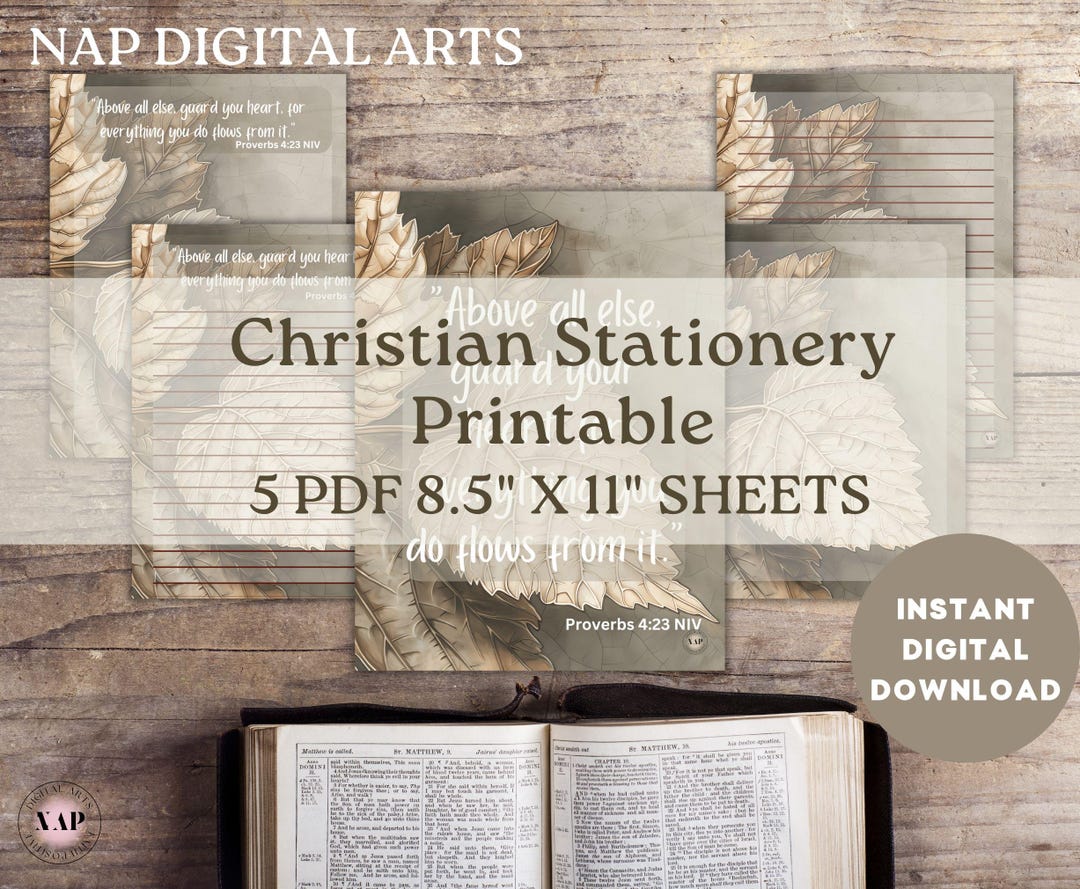 Christian Stationery Printable, Fall Faith Writing Sheets, Autumn Leaf ...