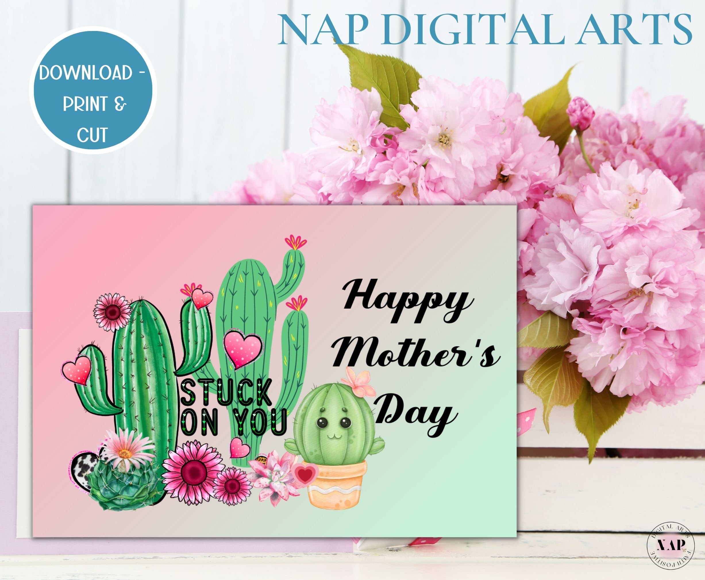 Mothers Day Card Printable, Digital Greeting Card Set, Happy Mother's ...