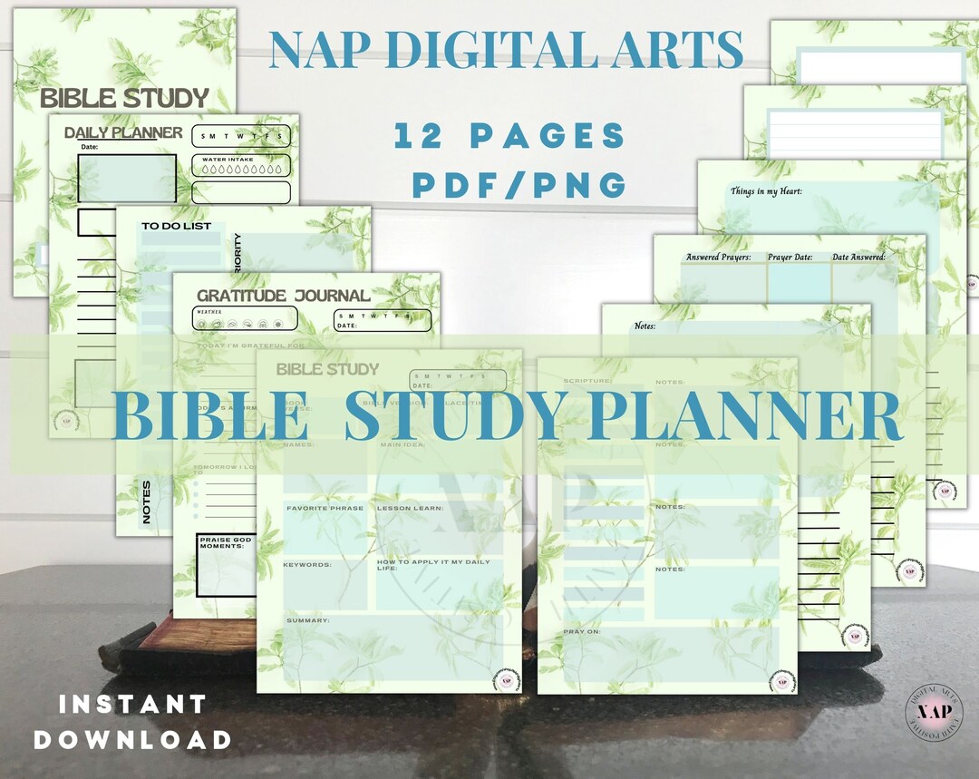 Printable Bible Study Planner, Prayer Journal, Faith Journaling, Daily ...