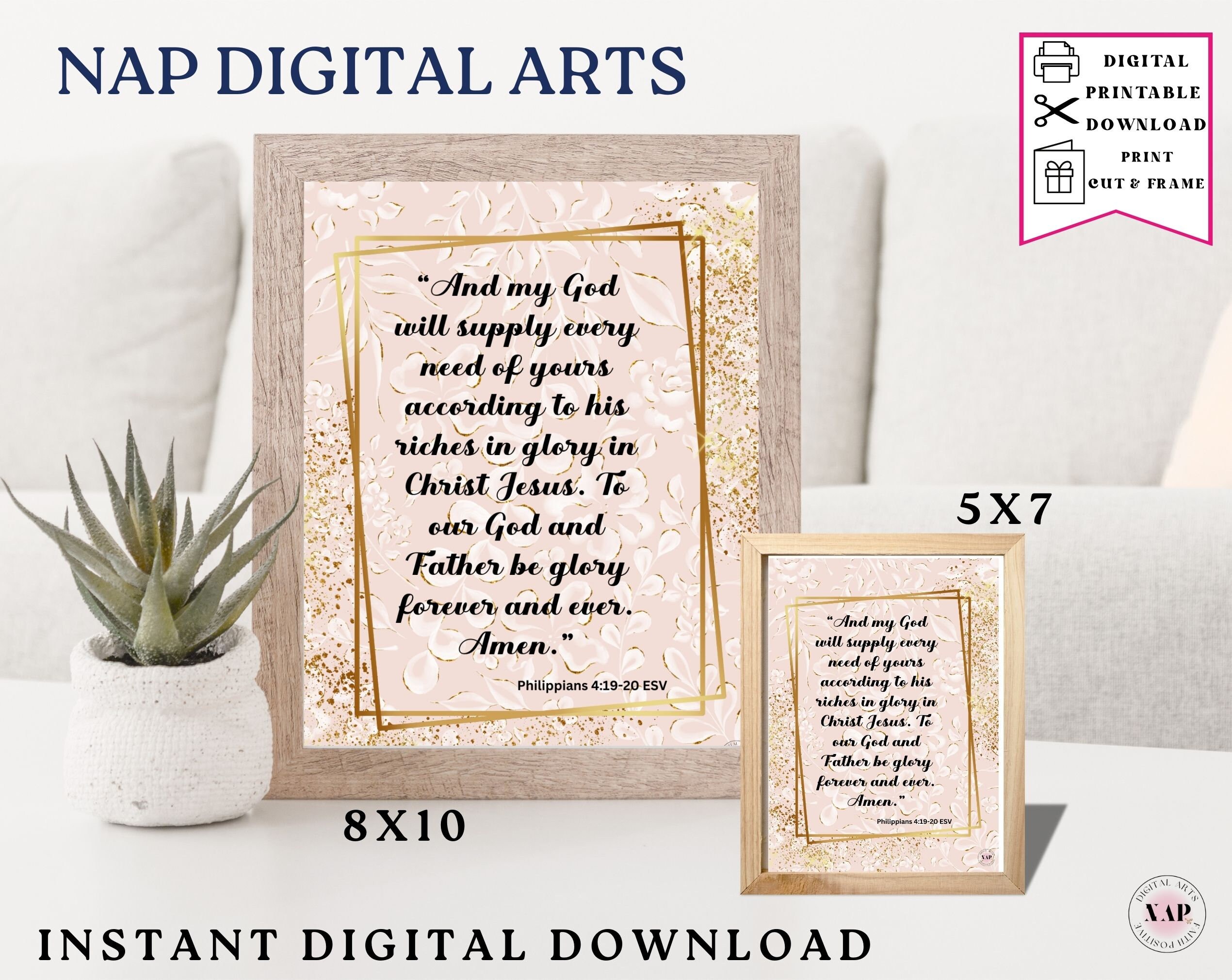 Printable Bible Verse, Christian Art Print, Inspirational Wall Art ...