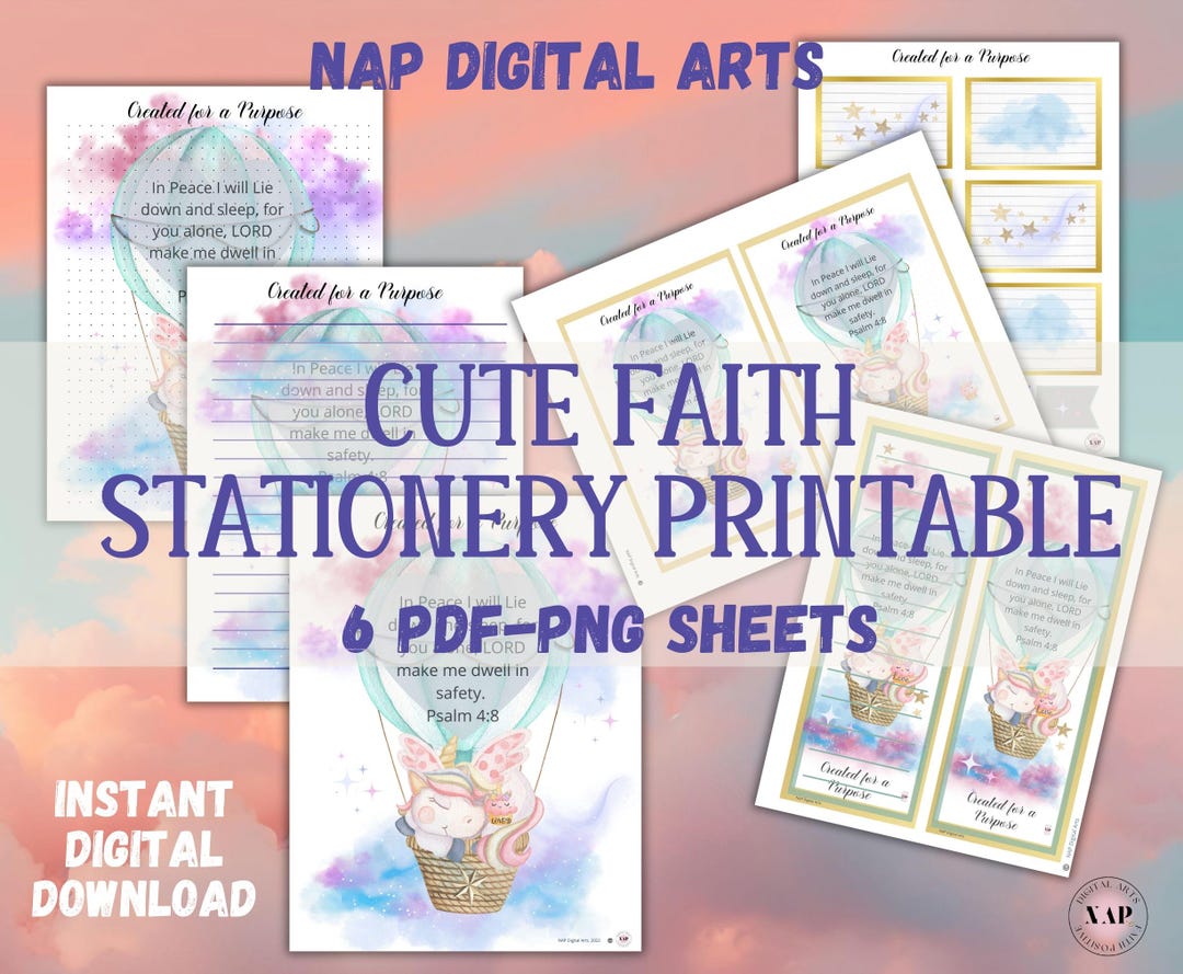 Cute Faith Stationery Printable, Bible Verse Writing Notes, Christian ...